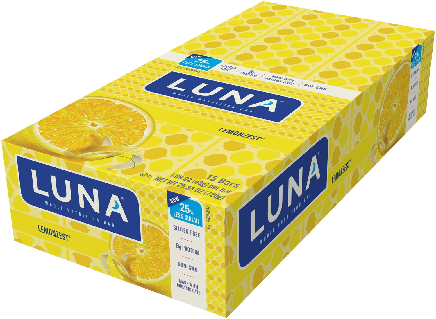 Luna Bar - Dipped Lemonzest Flavor - Gluten-Free - Organic Whole ...