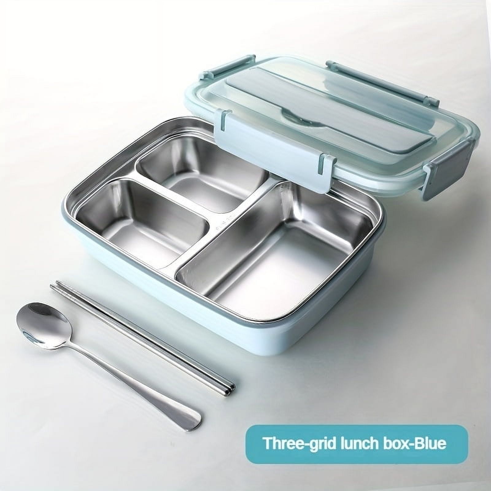 LUNCH BOX Leak-Proof Stainless Steel Lunch Box With 3/4 Compartments - Durable, Easy-Clean Bento ...