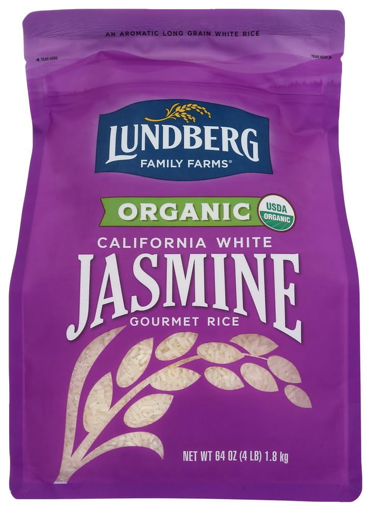 LUNDBERG FAMILY FARMS Organic California White Jasmine Rice, 64 OZ ...