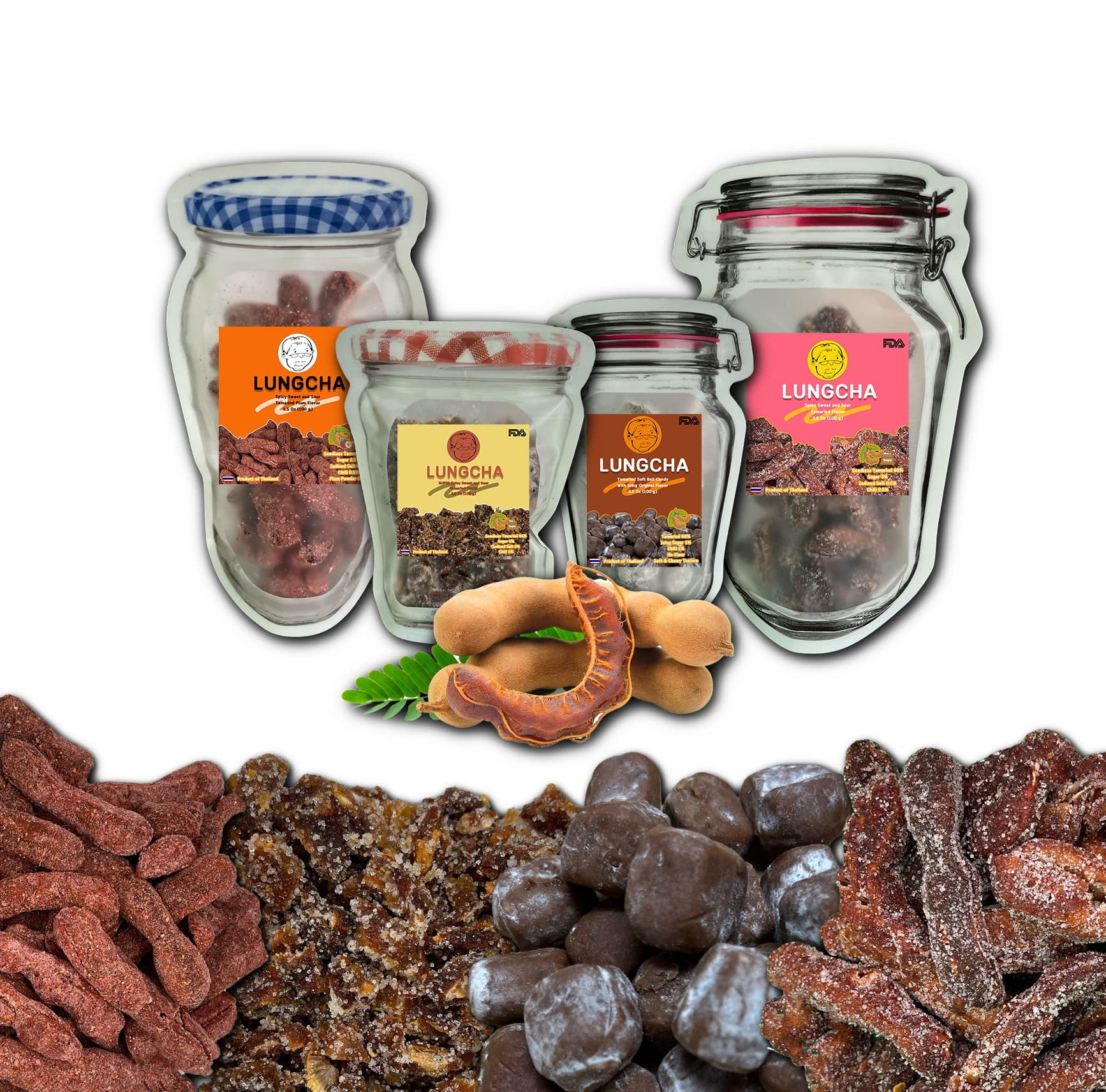 LUNGCHA Seedless Real Dried SBF3 Tamarind from Thailand SET OF 4 PACKS ...