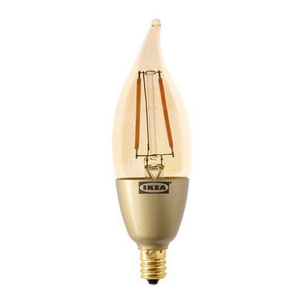 LUNNOM LED bulb E12 200 lumen, dimmable, chandelier brown clear glass ...