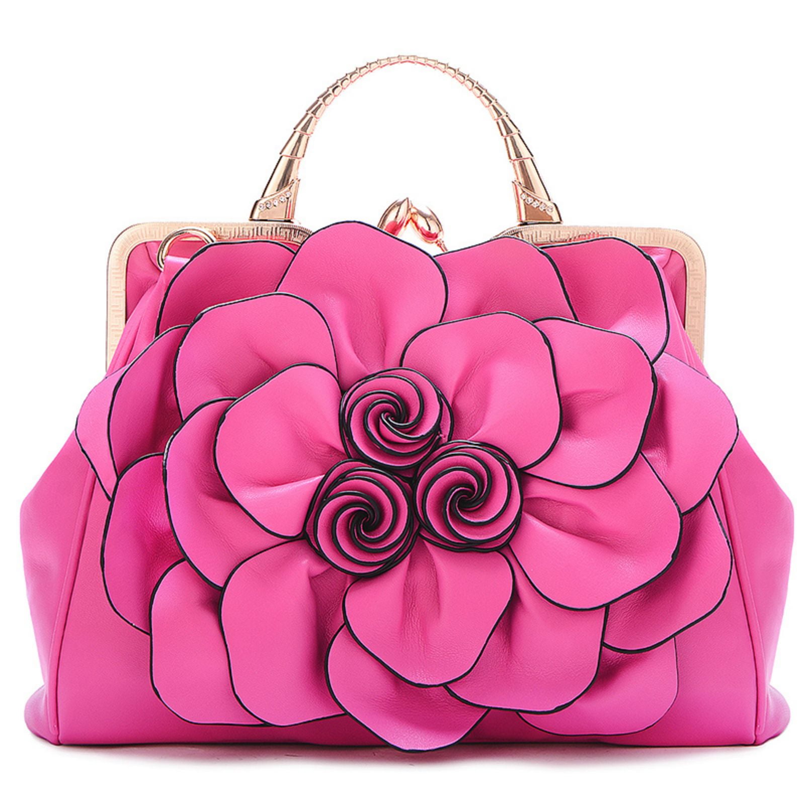 LUOBANIU Women's Evening Clutches Handbags Formal Flower Wedding Purse ...