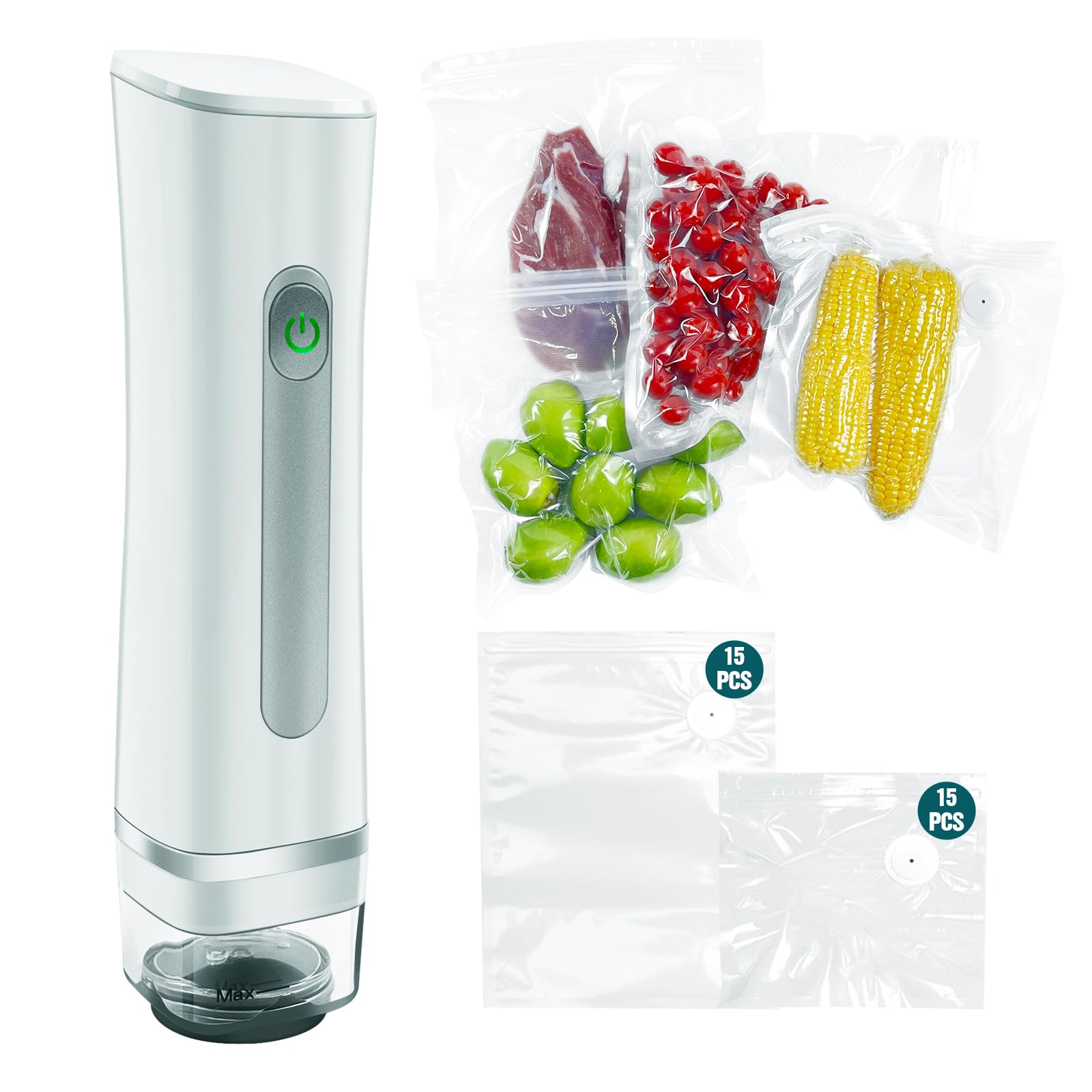 LUODIRGB Handheld Vacuum Sealer for Food with 30 Reusable Bags ...