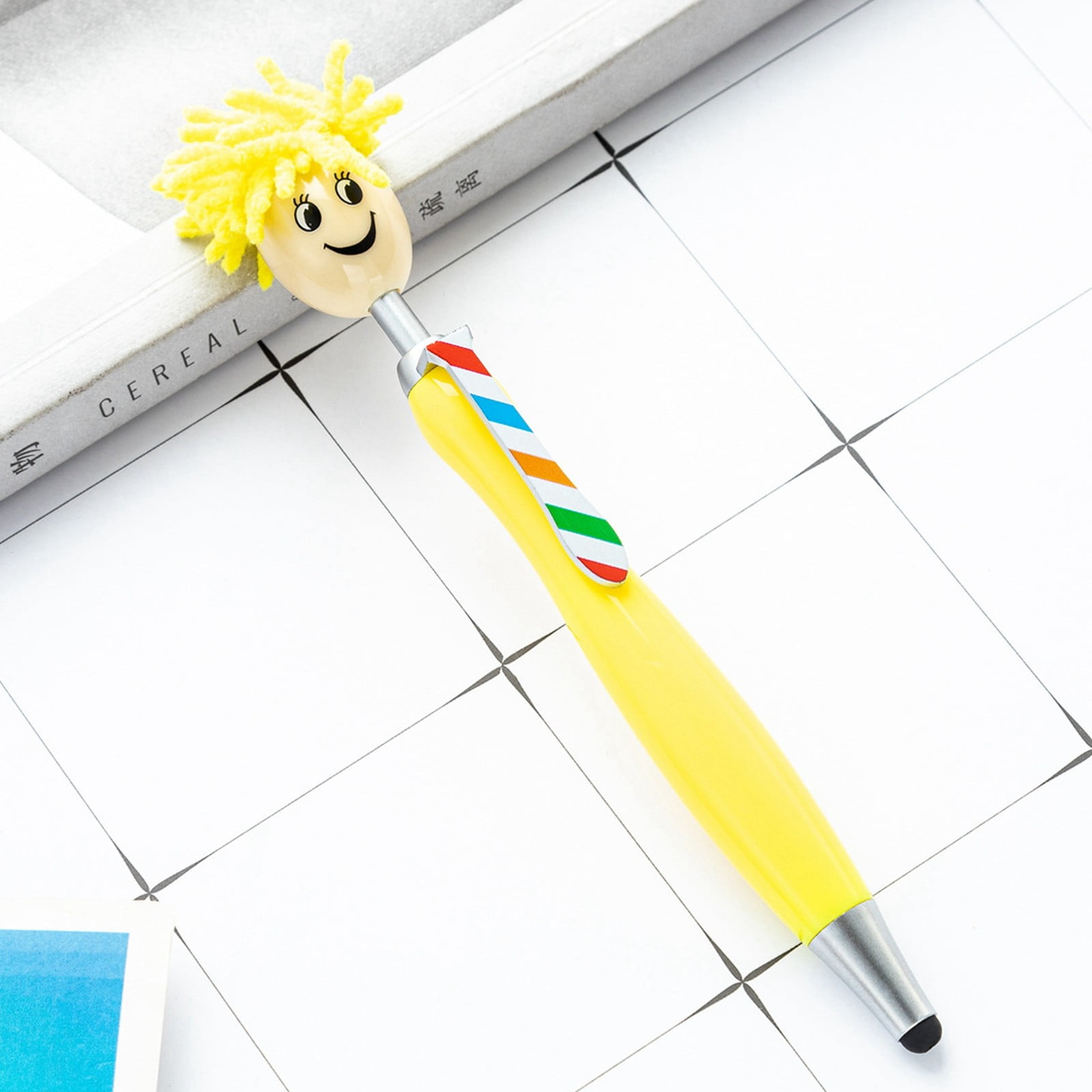 LUODU 1ml Cute Plush Doll Head Ballpoint Pen With Printable Logo Three ...