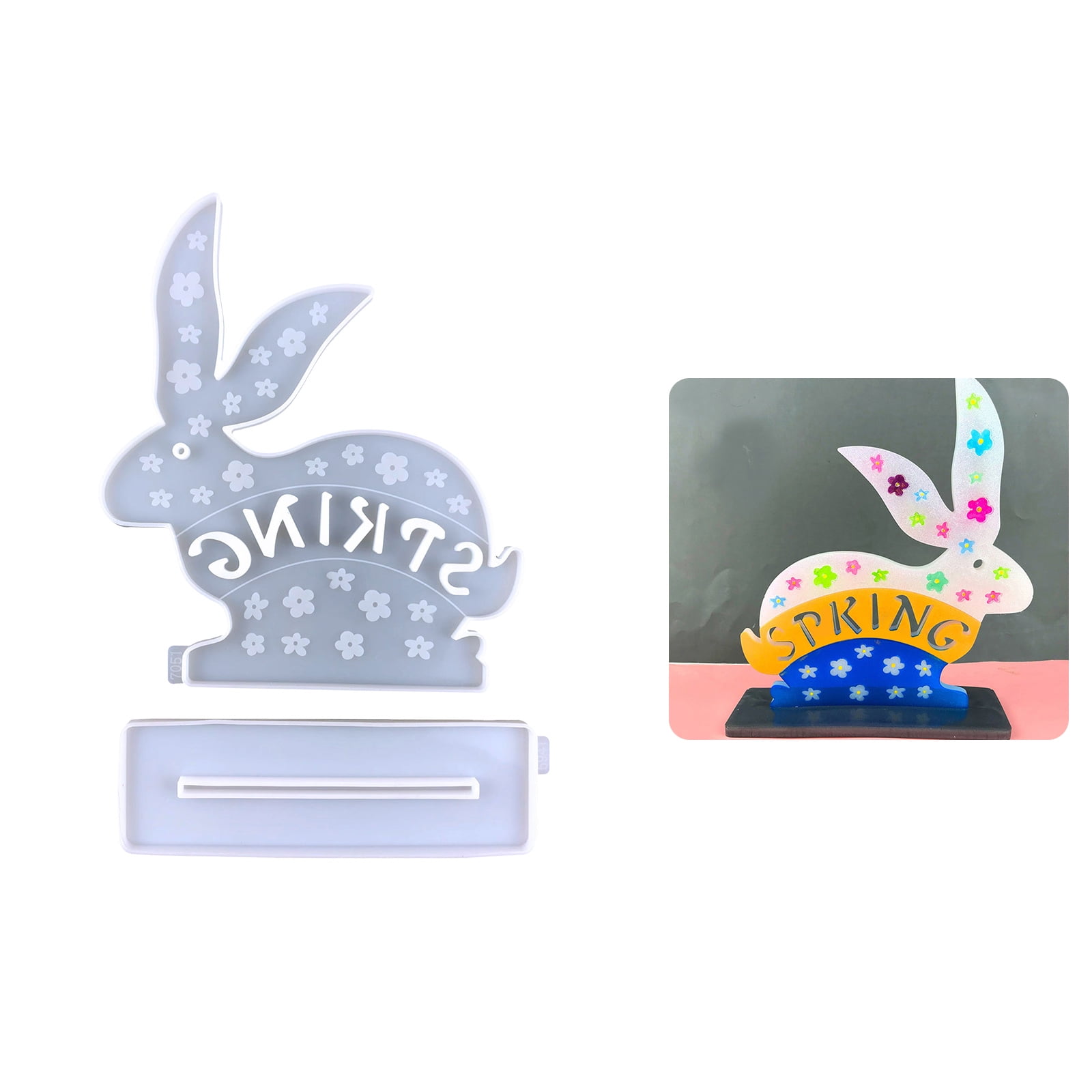 LUODU DIY Easter Bunny Epoxy Molds Cartoon Alphabet Table Decoration ...