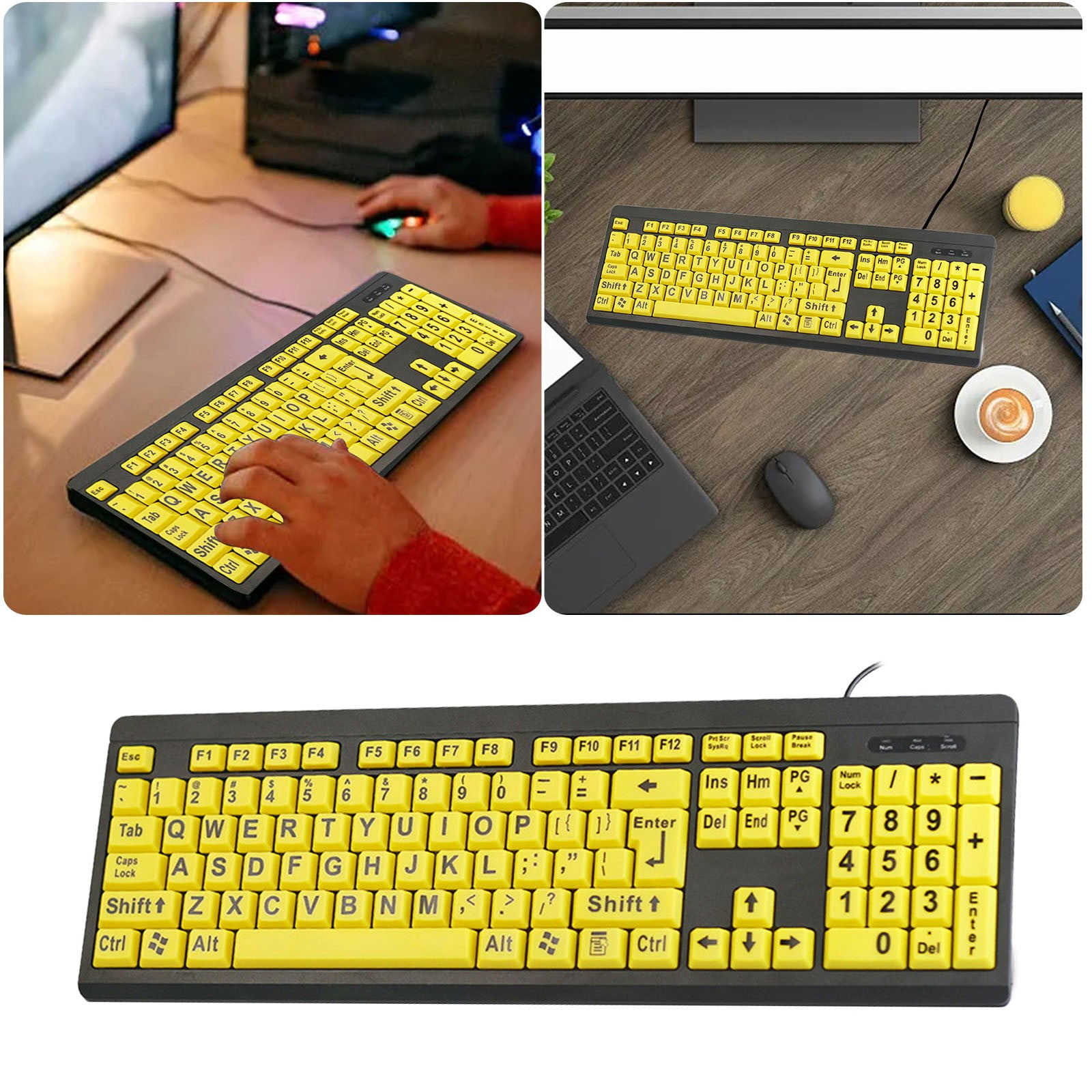 LUODU Elderly Keyboard To Eyes USB Wired Keyboard To Myopia Large ...