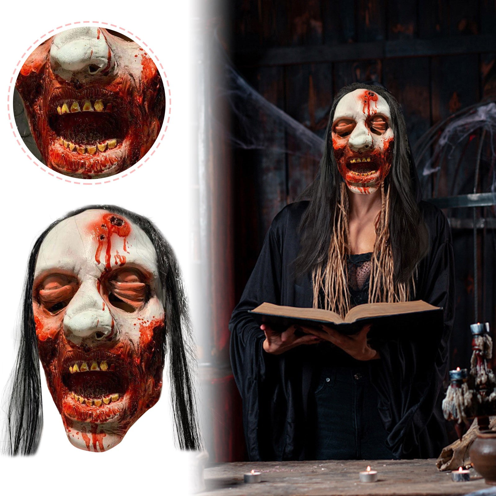 LUODU Face Scaring People Funny Dressing Up Props Headgear Party 9 ...