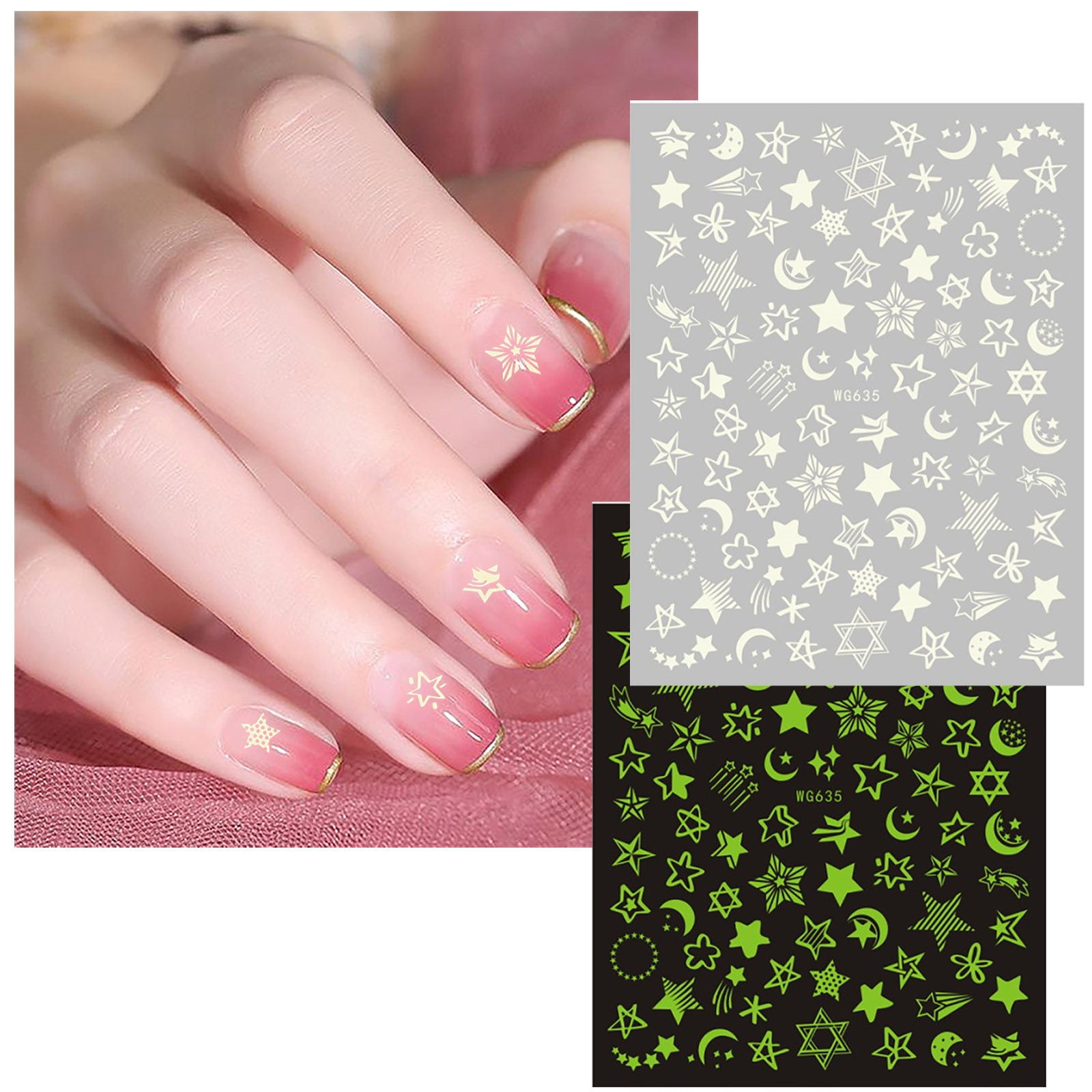 LUODU for Nails Silicone Pen Gel Nail Sticker Strips Solid Colors Nail ...