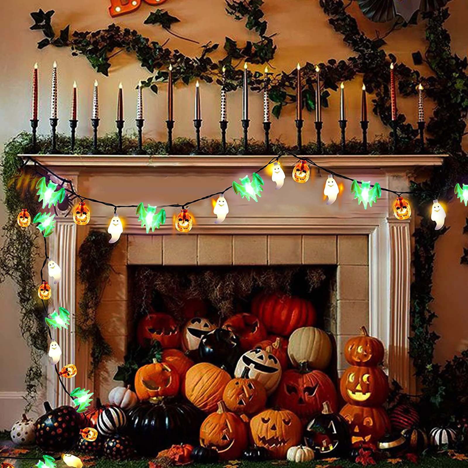 LUODU Outdoor Halloween Decorations Lights Decorations 4.92 Ft 10 Light ...