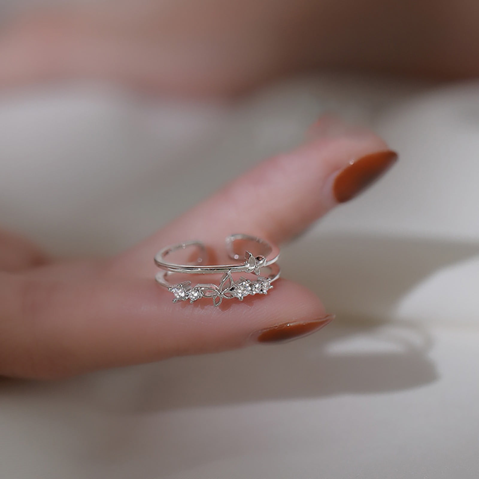 LUODU Rings Girls Rings Preppy Cool Rings for Girls 46 Rings Teen Rings ...