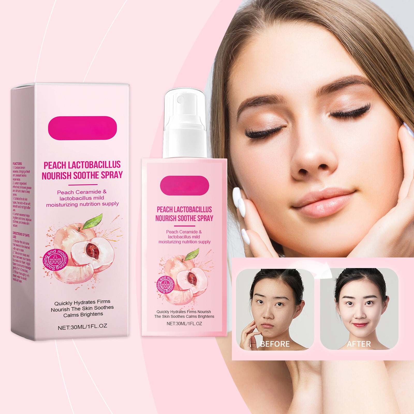 LUODU Skin Soothing Restoring Expert Natural Lactic Calming Spray For ...