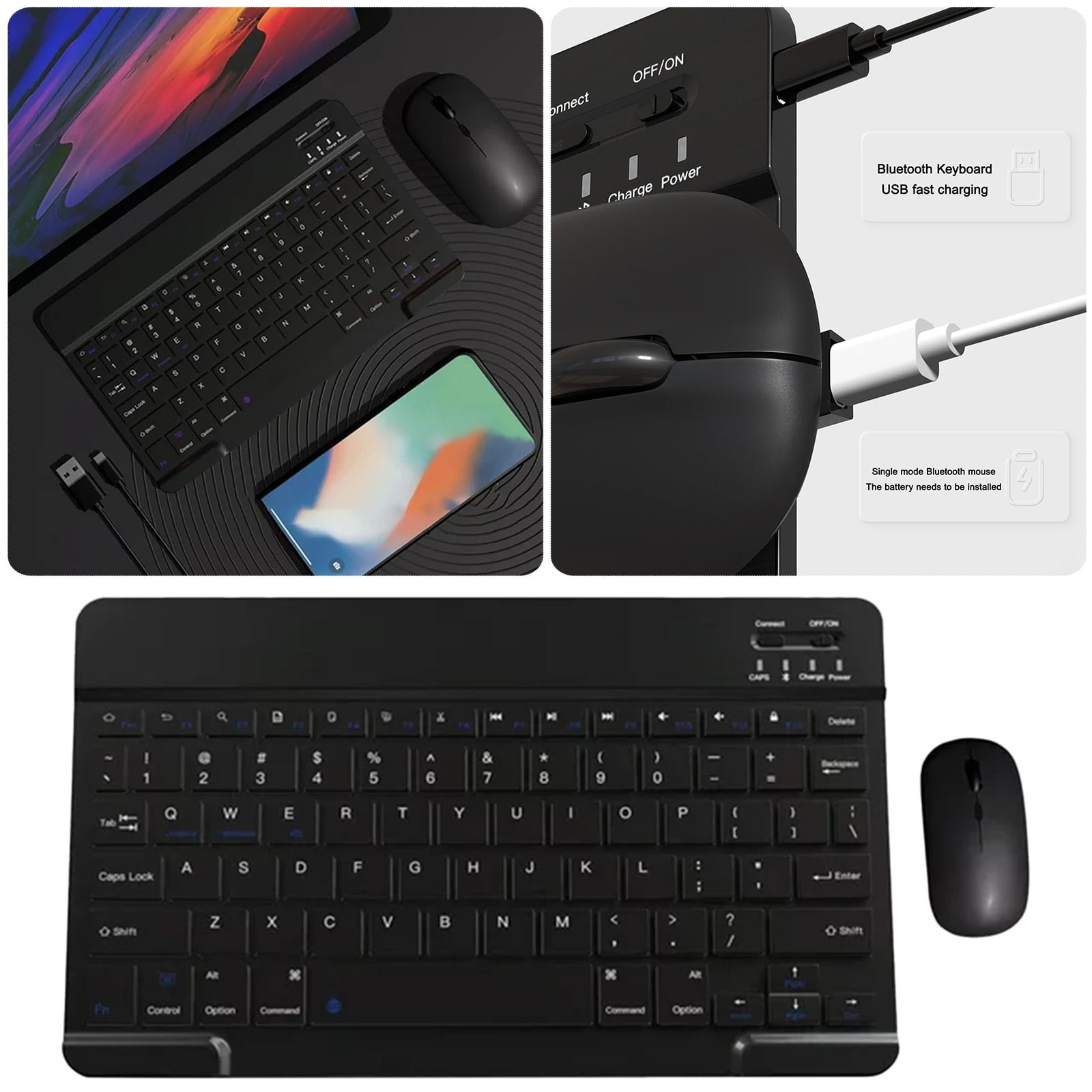 LUODU Wireless Keyboard and Combo Keyboard & Portable BT Wireless ...
