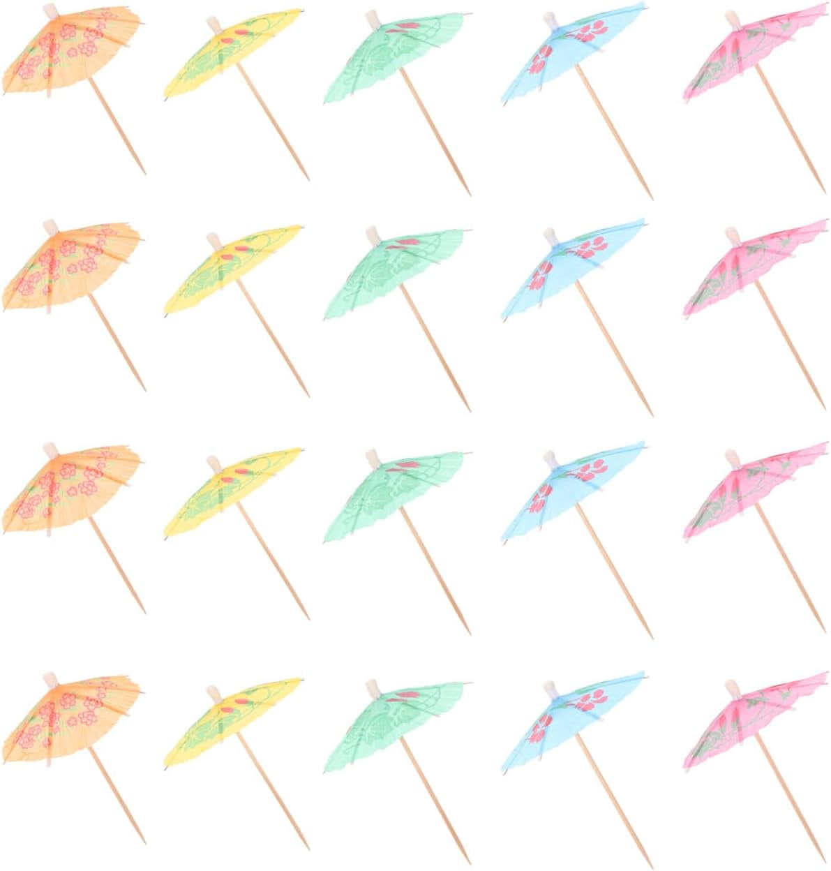 LUOEM 50pcs Cocktail Parasol Drink Umbrellas Paper Parasol Picks for ...