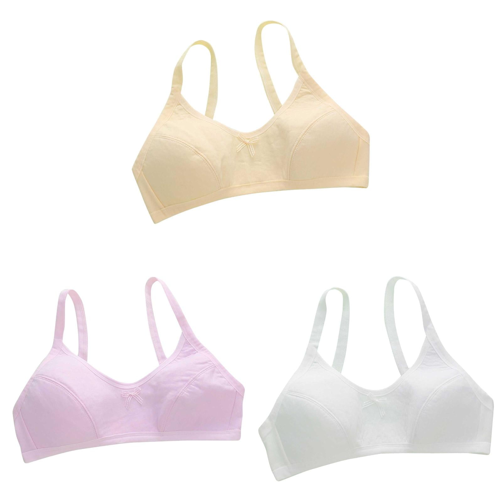 LUOGENLI 2 Pack Girl Bras Comfortable Kids Girls Underwear Bra Vest ...