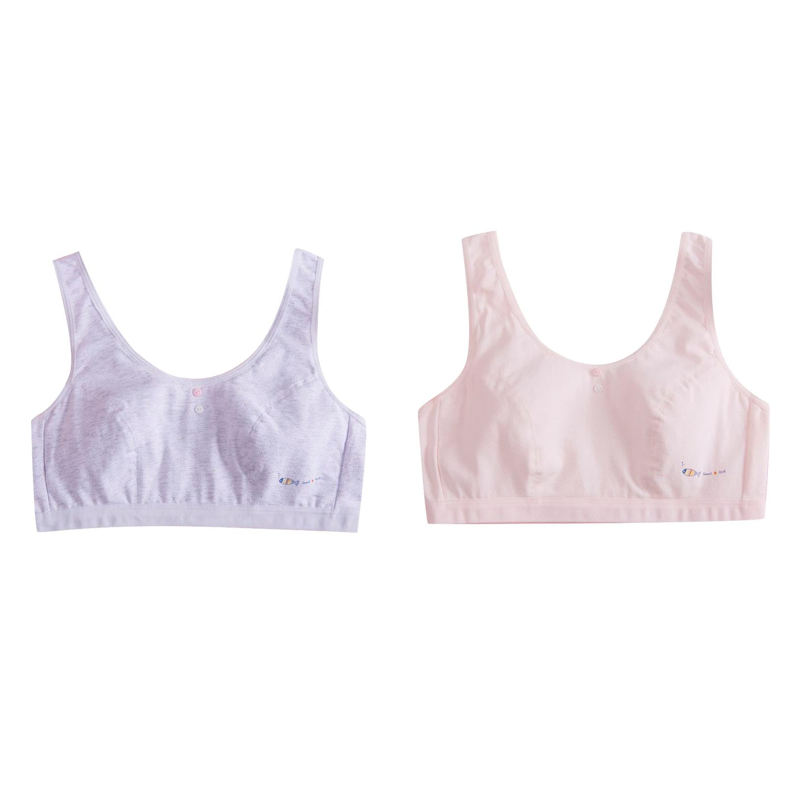 LUOGENLI 2 Pack Girl Bras Push Up Padded Kids Toddler Girls' Sports Bra ...