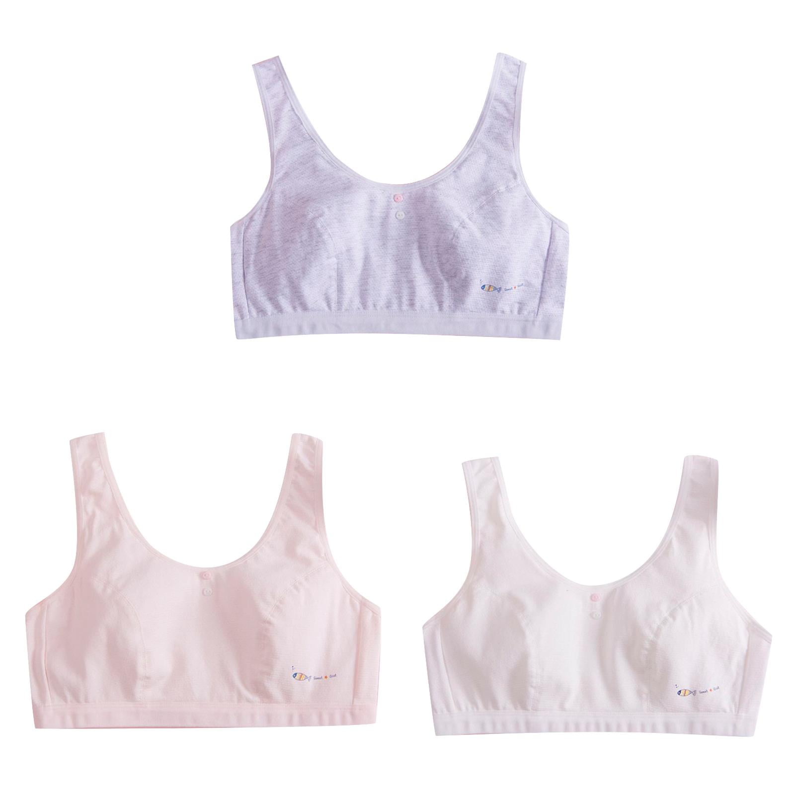 LUOGENLI 2 Pack Girl Bras Push Up Washer Kids Toddler Girls' Sports Bra ...
