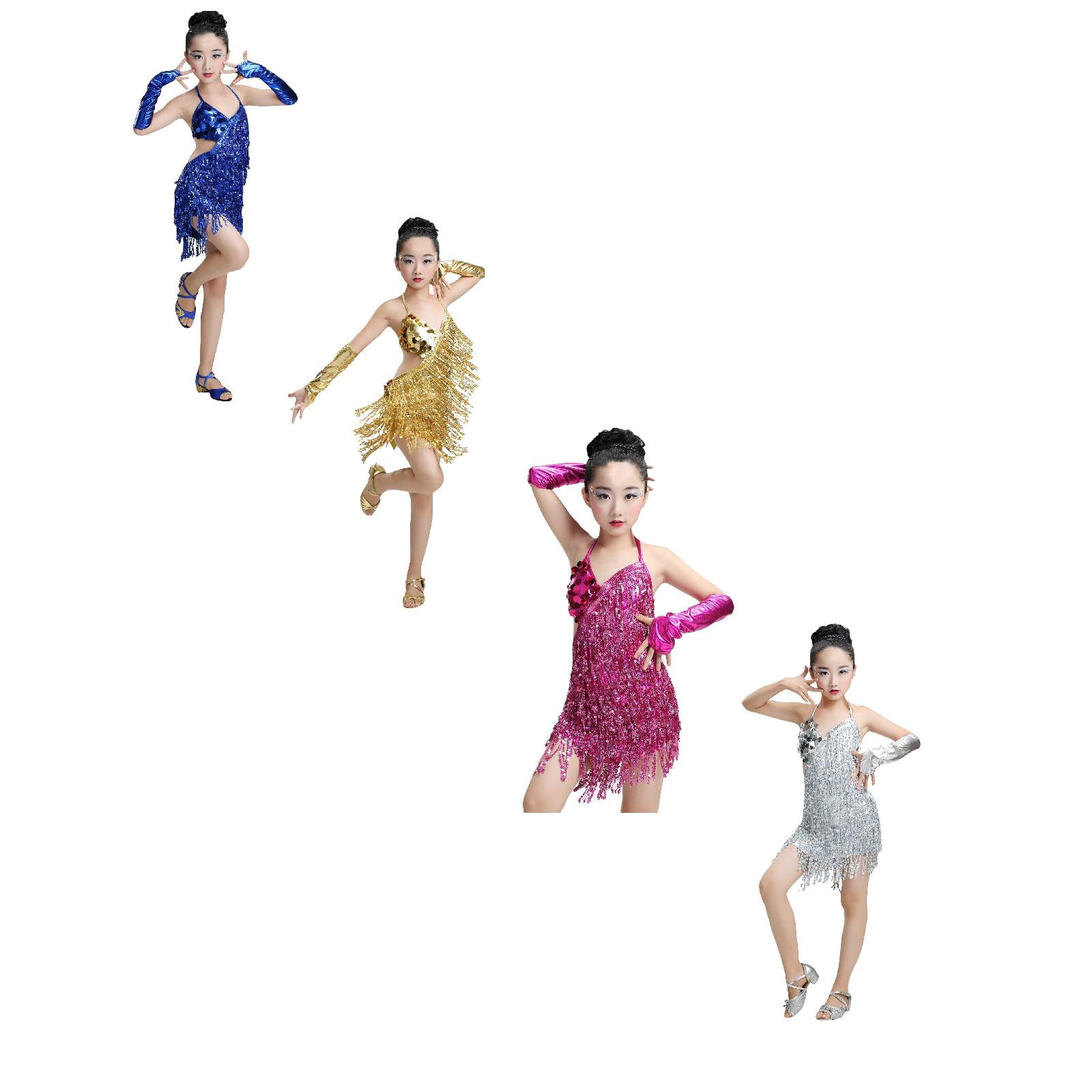 LUOGENLI 2 Pack Girls Party Dancewear Ballroom Dance Dress Girl's ...