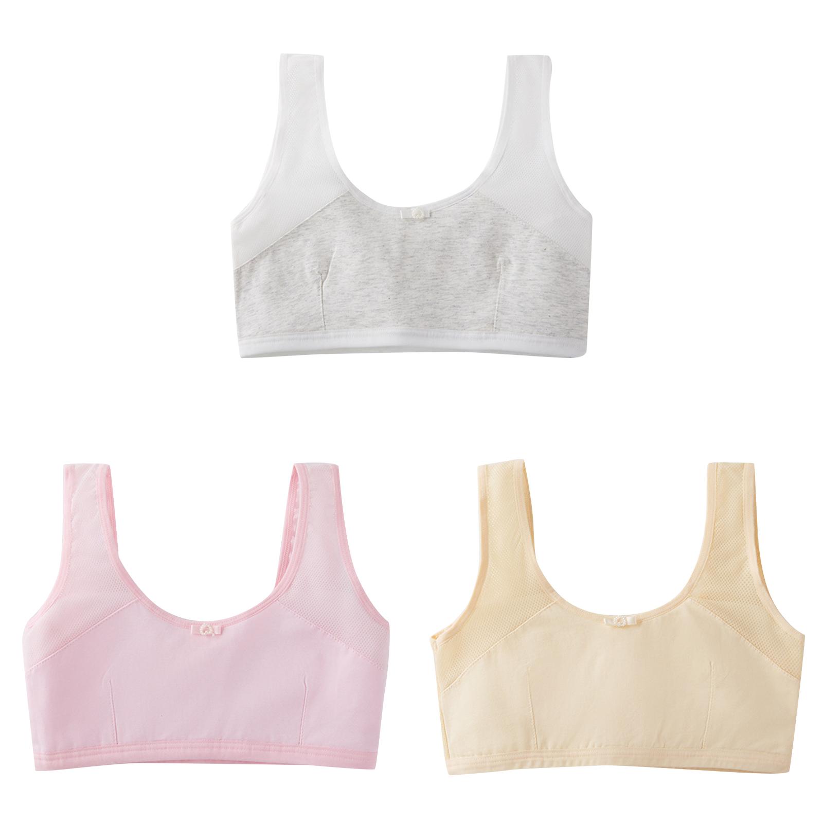 LUOGENLI 3 PCS Kids Girls Underwear Cotton Bra Vest Children ...