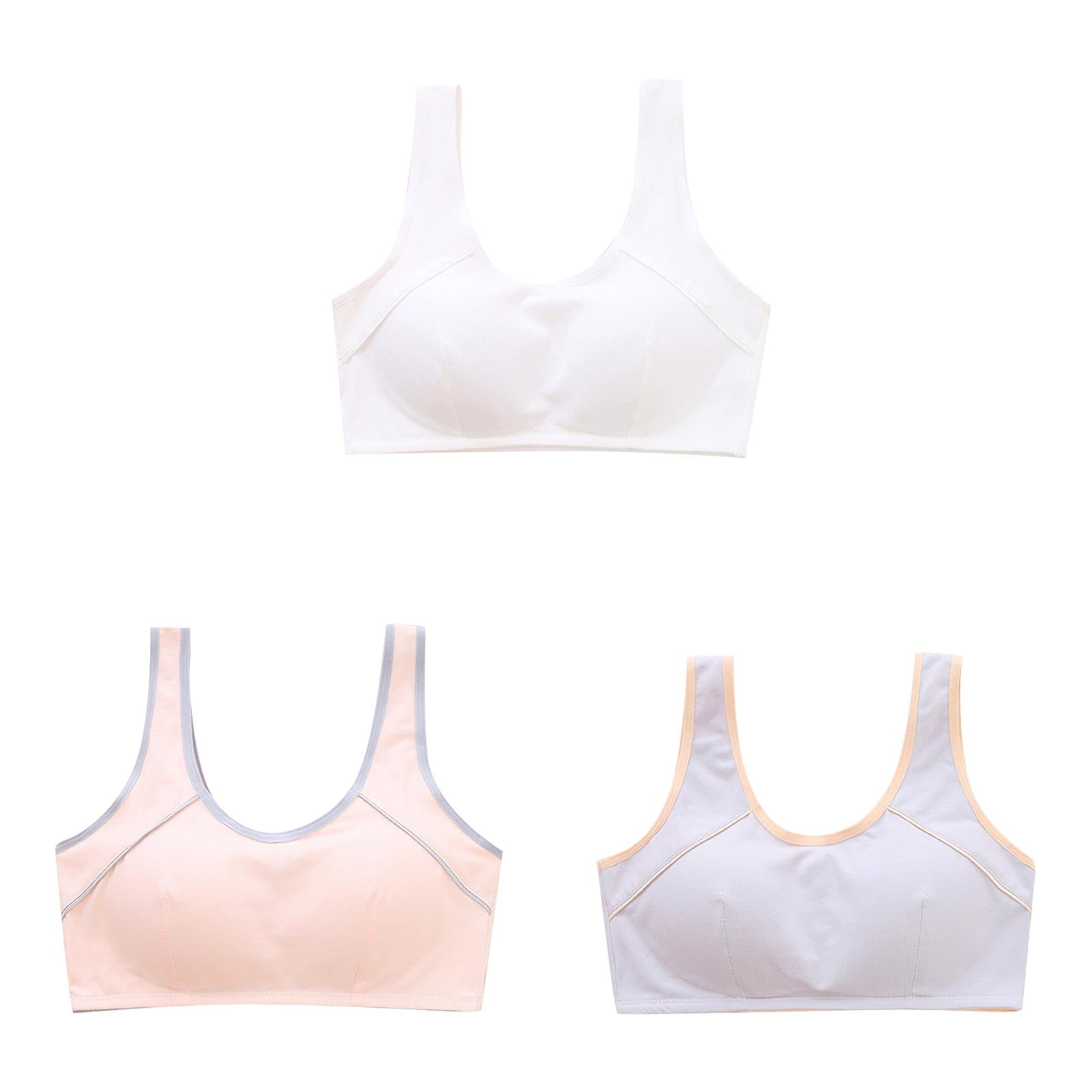 LUOGENLI 3 PCS Kids Toddler Girls' Sports Bra Cotton Bustier Wide ...