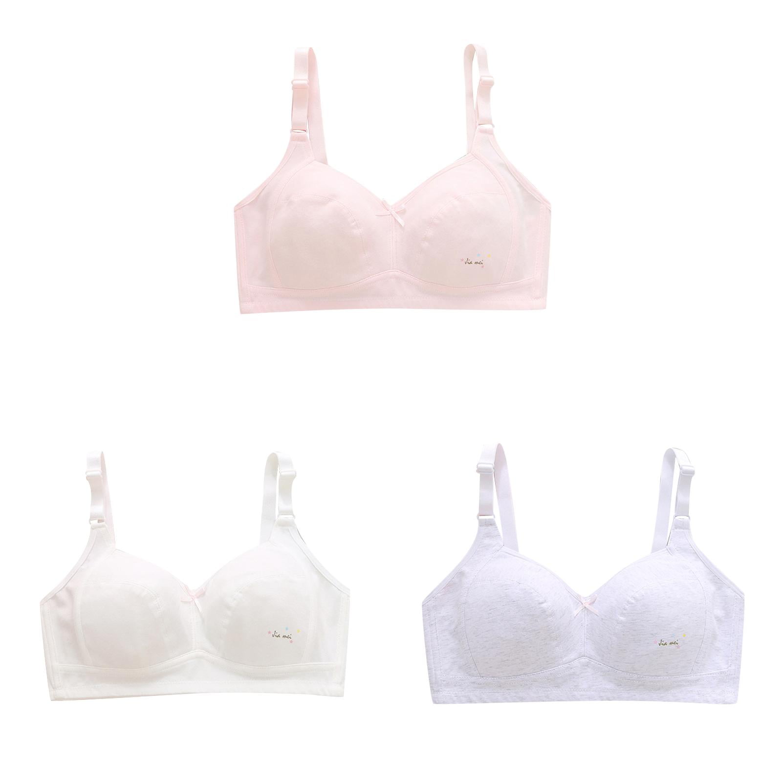 LUOGENLI 3 PCS Kids Toddler Girls' Sports Bra Cotton Bustier Wide ...