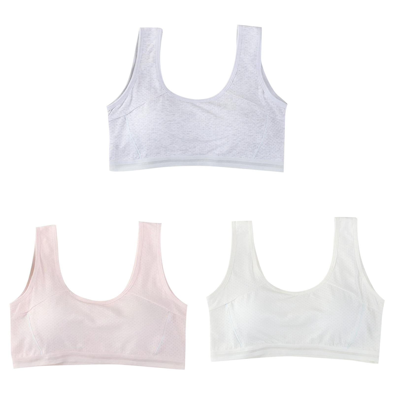 LUOGENLI 3 Pack Girl Bras Comfortable 38 B Kids Girls Underwear Foam ...