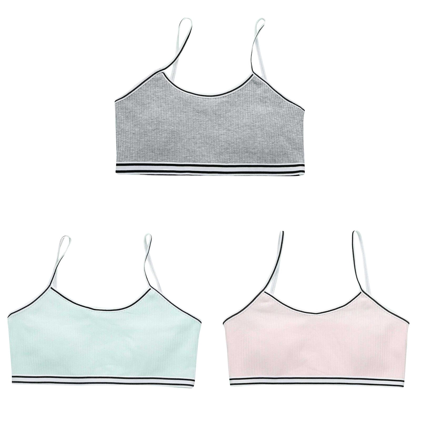 LUOGENLI 3 Pack Girl Bras Comfortable Pack Kids Girls Underwear Bra ...