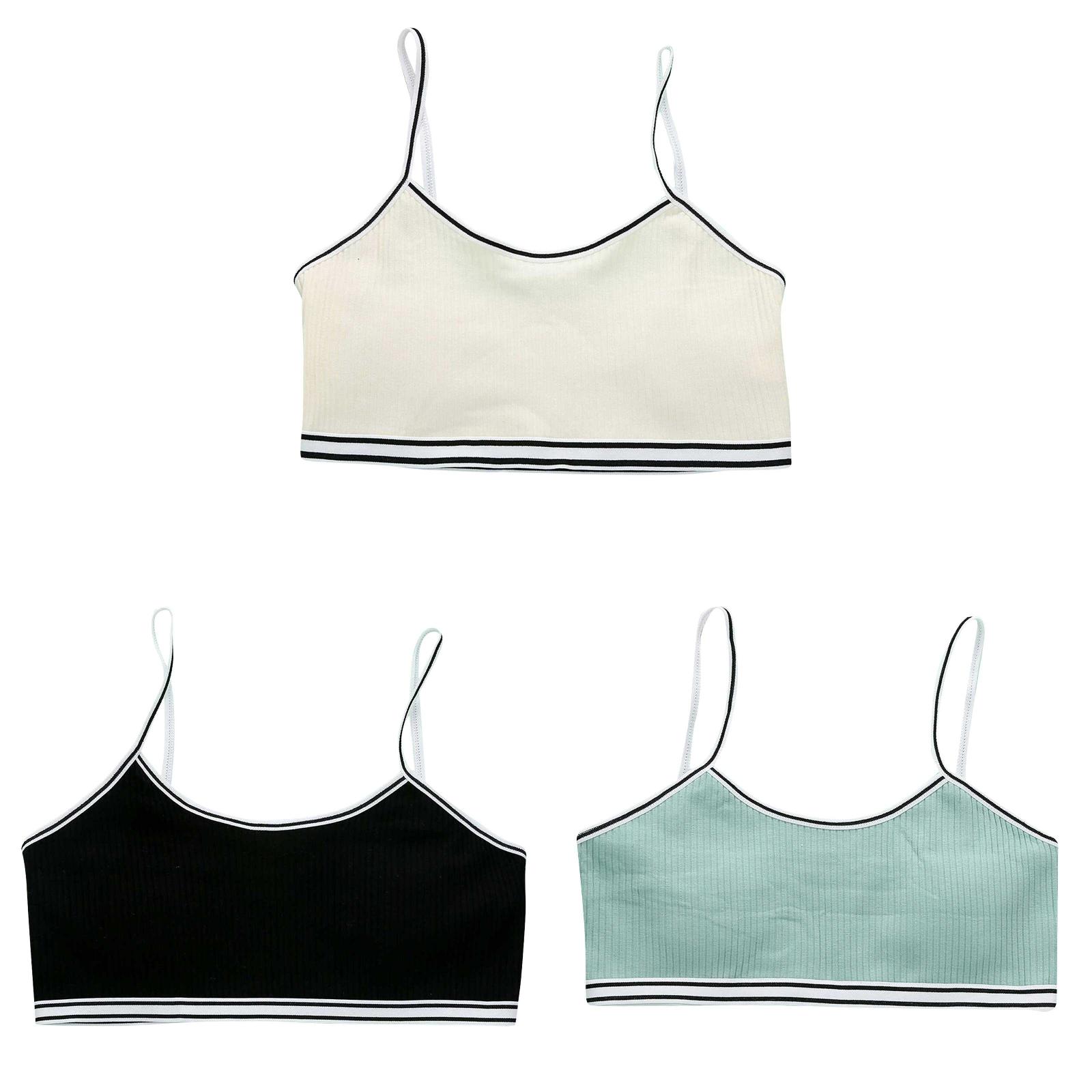 LUOGENLI 3 Pack Girl Bras Pack Sports Kids Girls Underwear Bra Vest ...