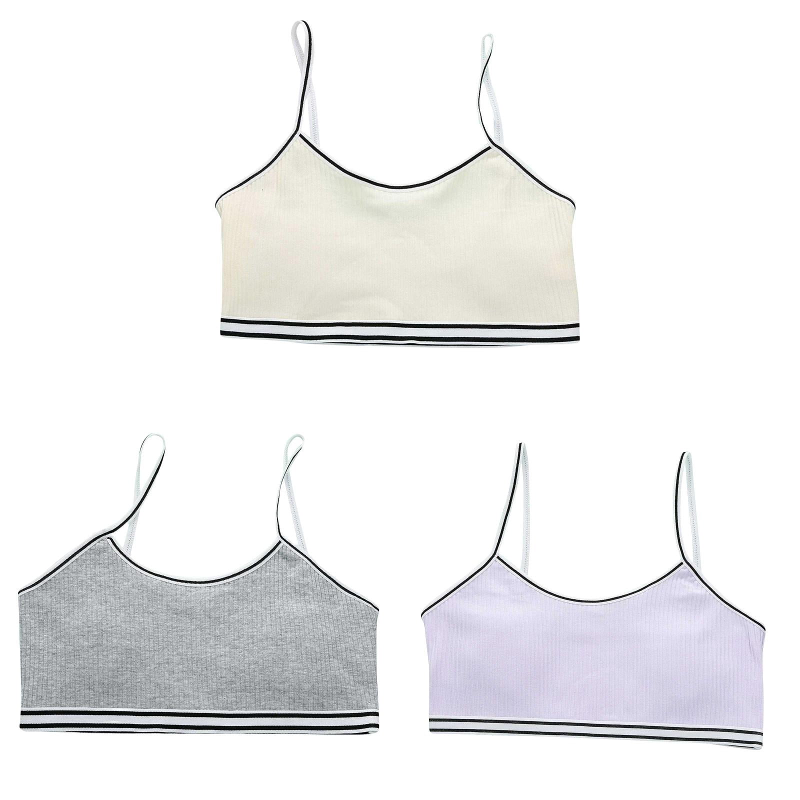 LUOGENLI 3 Pack Girl Bras Push Up Kids Girls Underwear Bra Vest ...