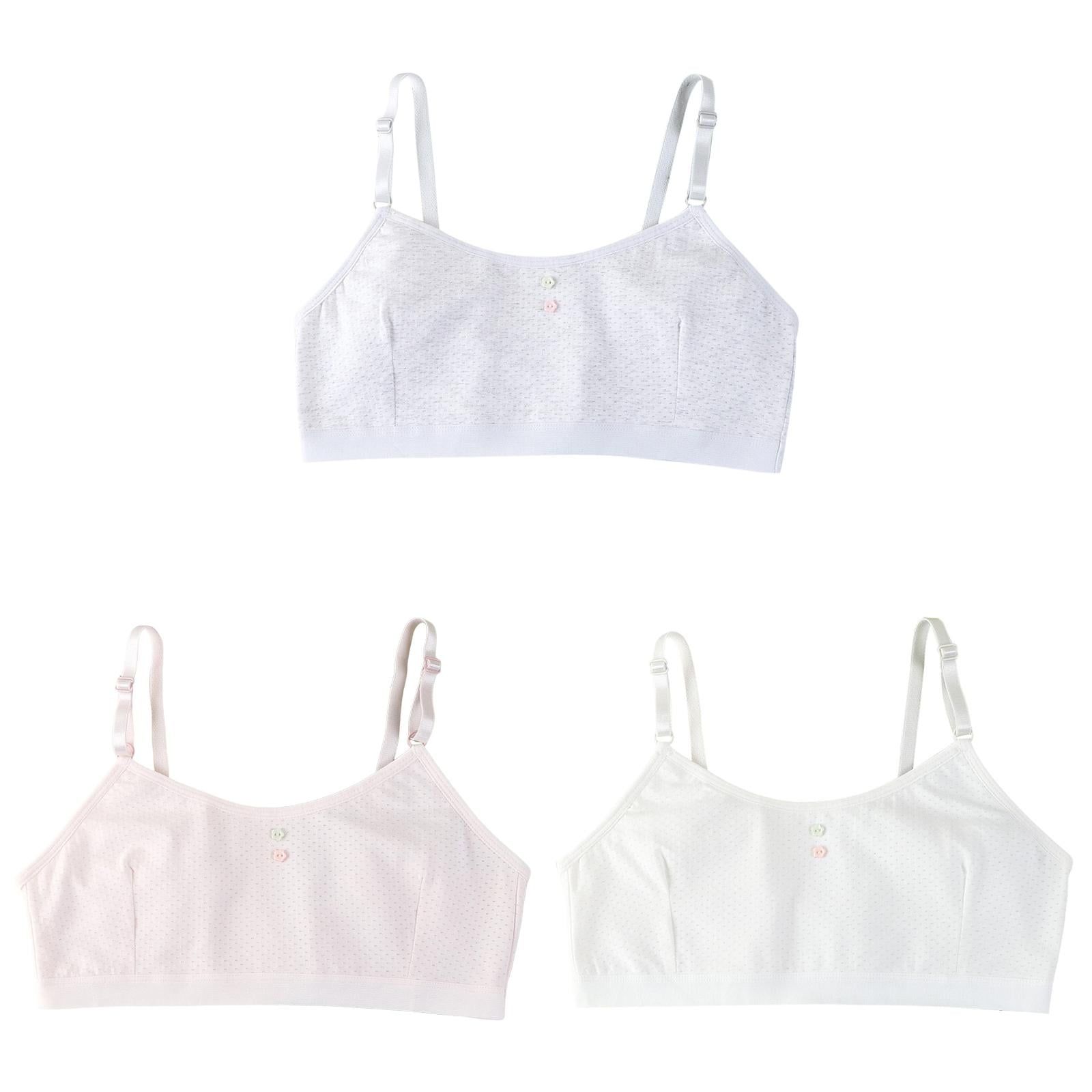 LUOGENLI 3 Pack Girl Bras Pack Push Up Kids Girls Underwear Bra Vest ...