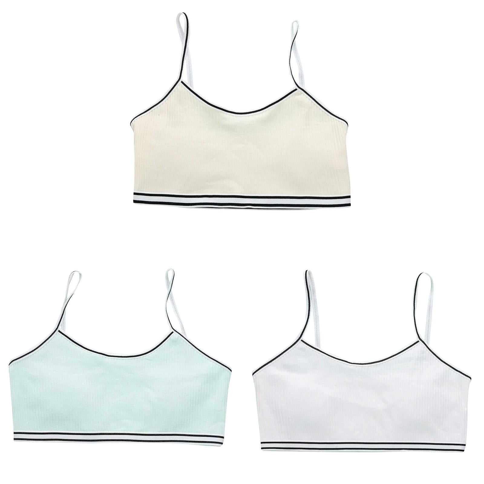 LUOGENLI 3 Pack Girl Bras Push Up Padded Kids Girls Underwear Bra Vest ...