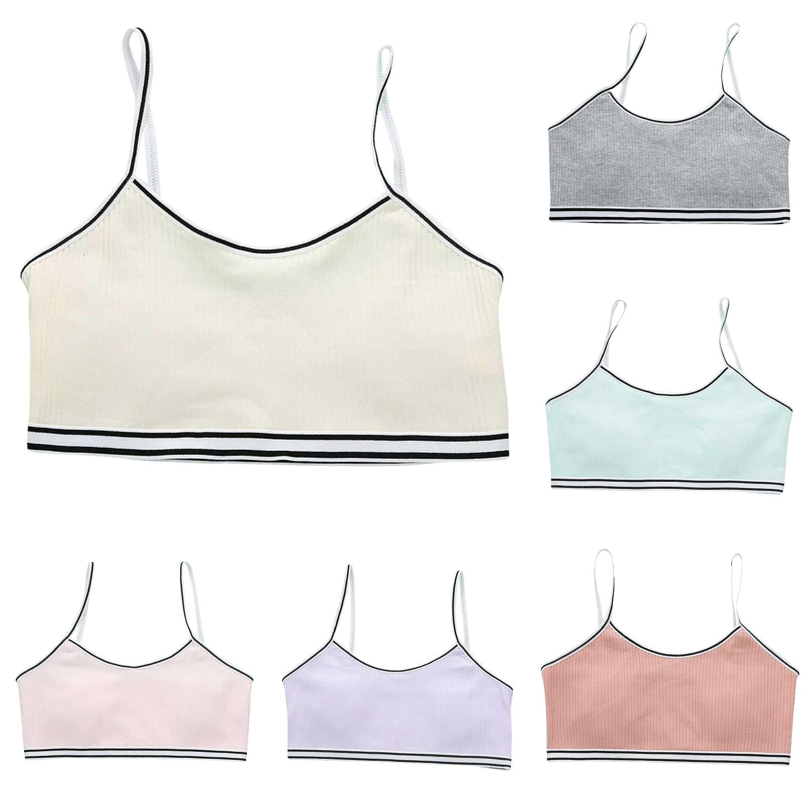 LUOGENLI 3 Pack Girl Bras No Underwire Set Kids Girls Underwear Bra ...