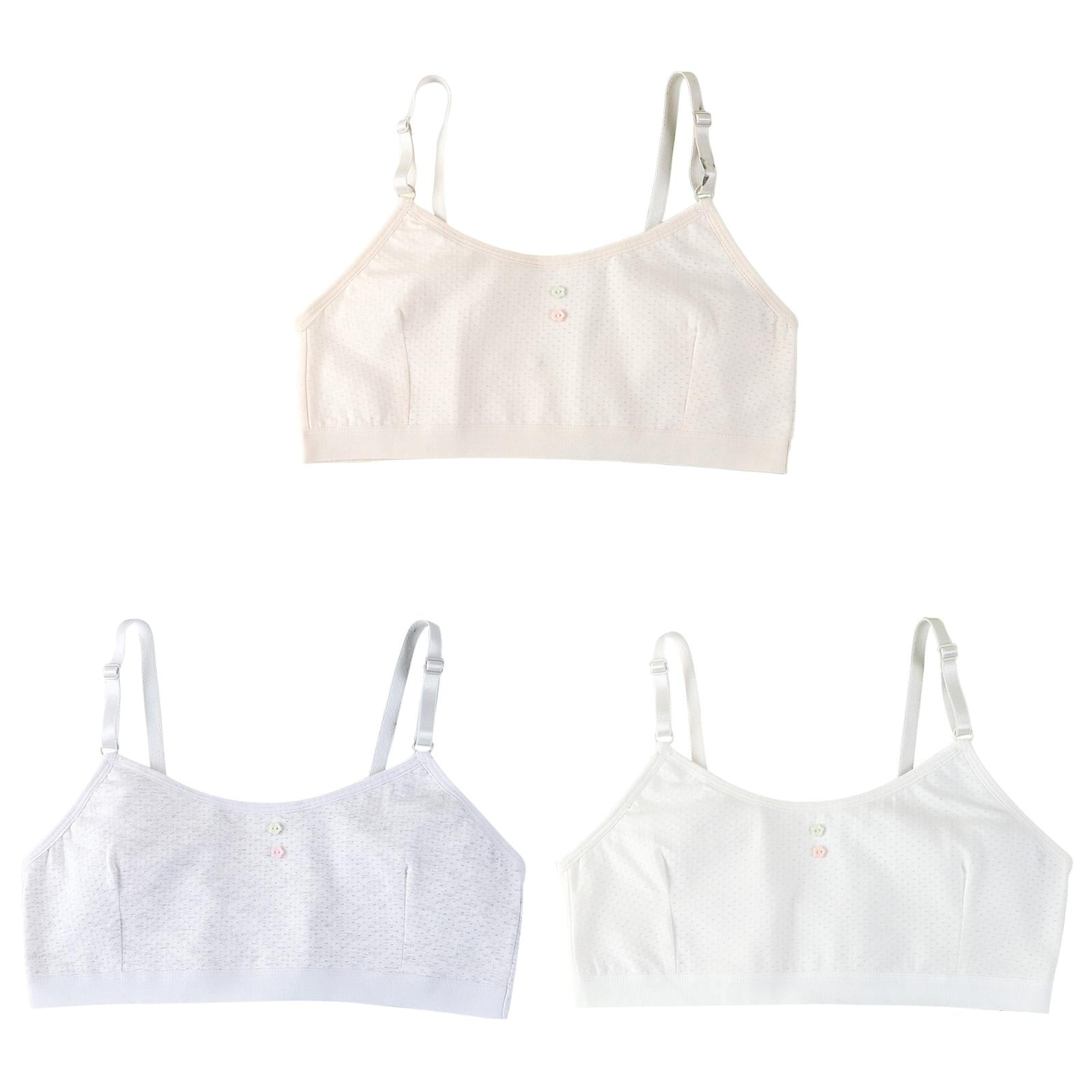 LUOGENLI 3 Pack Girl's Bras Push Up Kids Girls Underwear Bra Vest ...