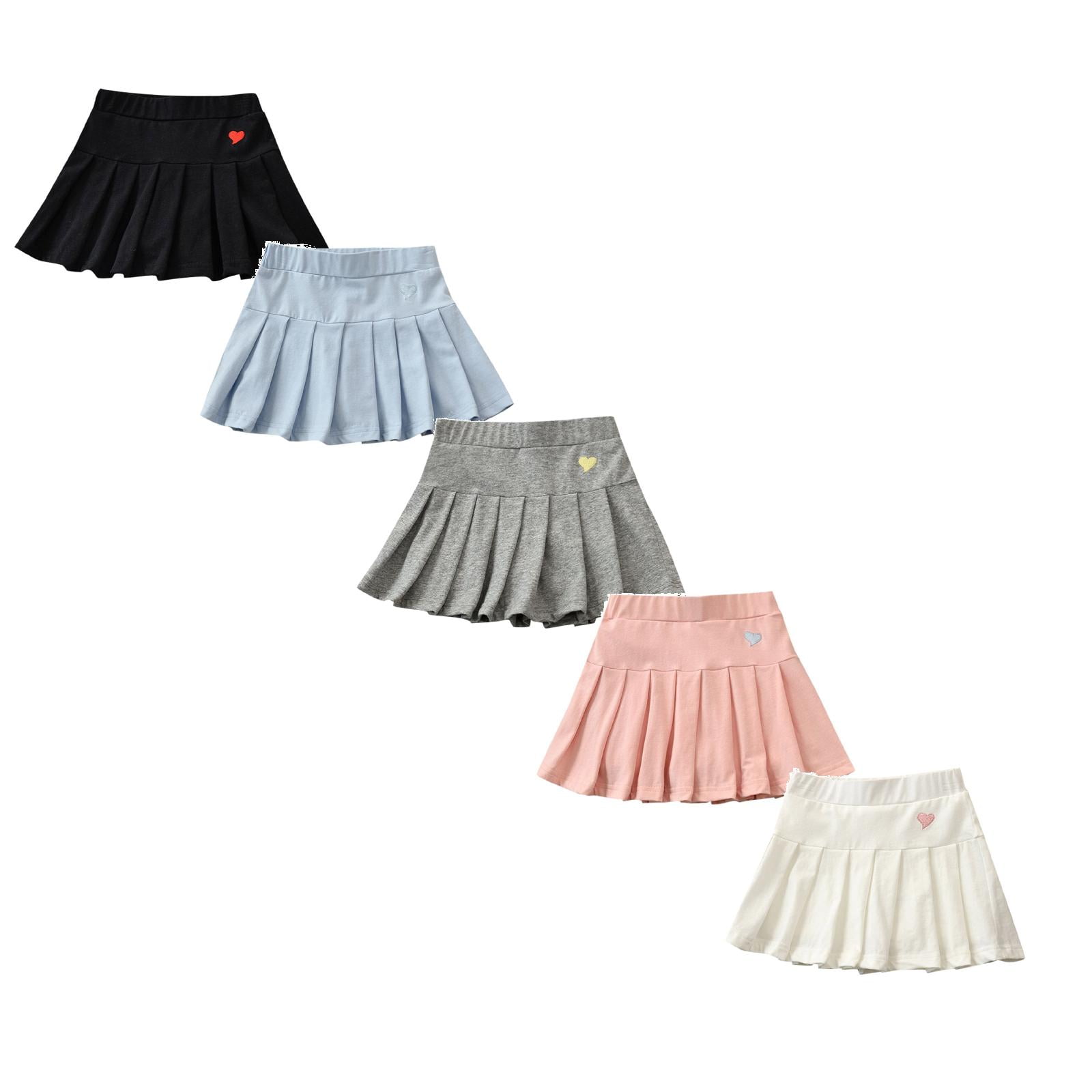 LUOGENLI 3 Pack Girls Pleated Skirt School Skirt Mini Skirt Pleated ...