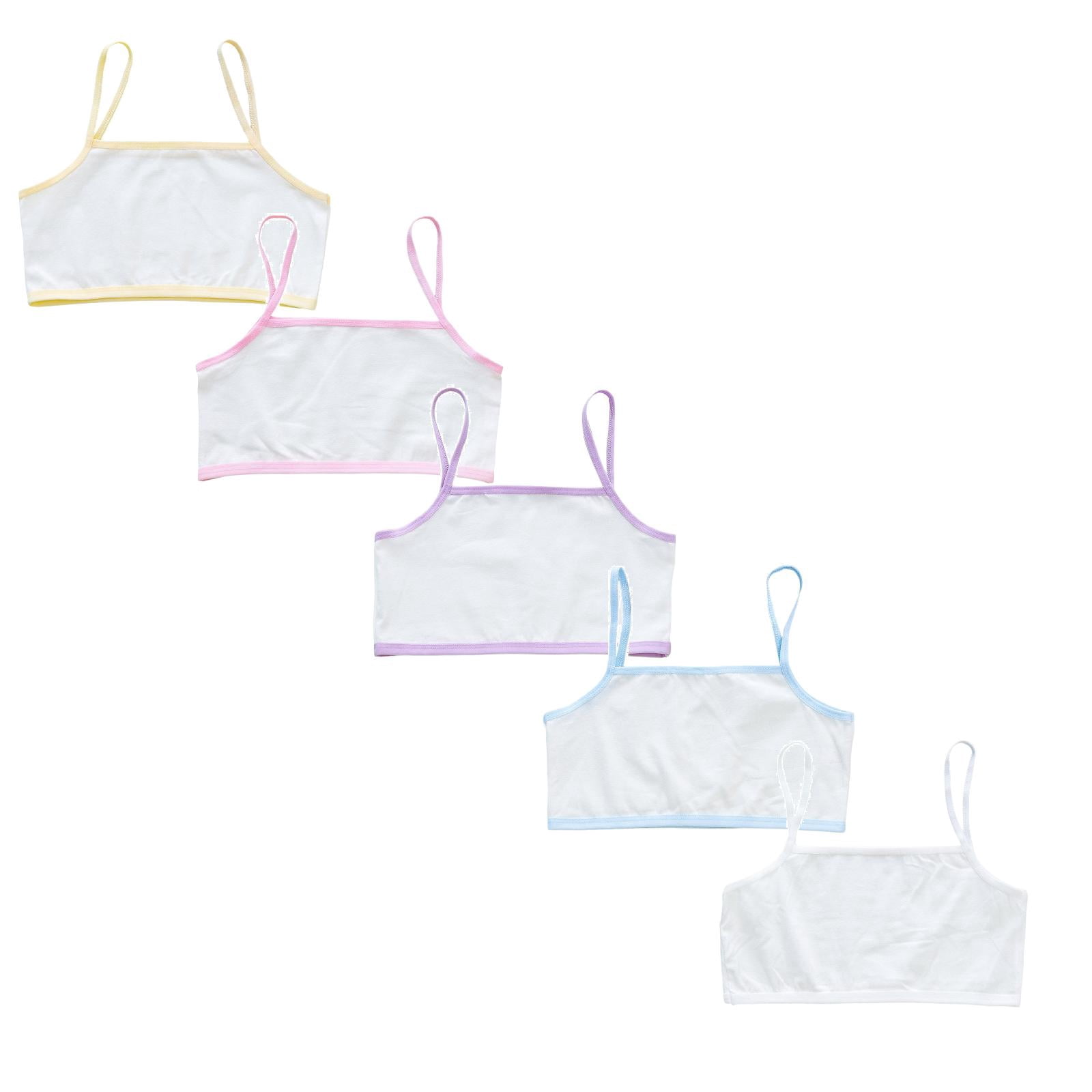 LUOGENLI 4 Pack Girl Bras Push Up Crop Top Bra Girls Seamless Sports ...