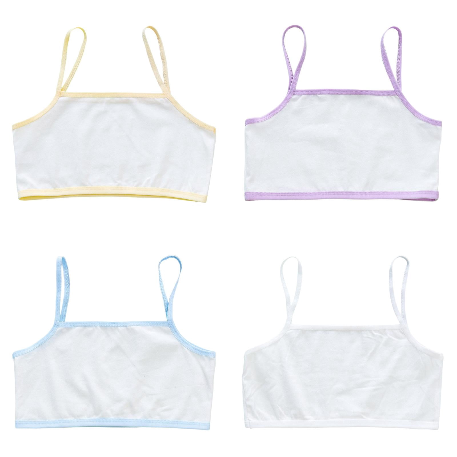 LUOGENLI 4 Pack Girl Bras Push Ups Crop Top Bra Girls Seamless Sports ...