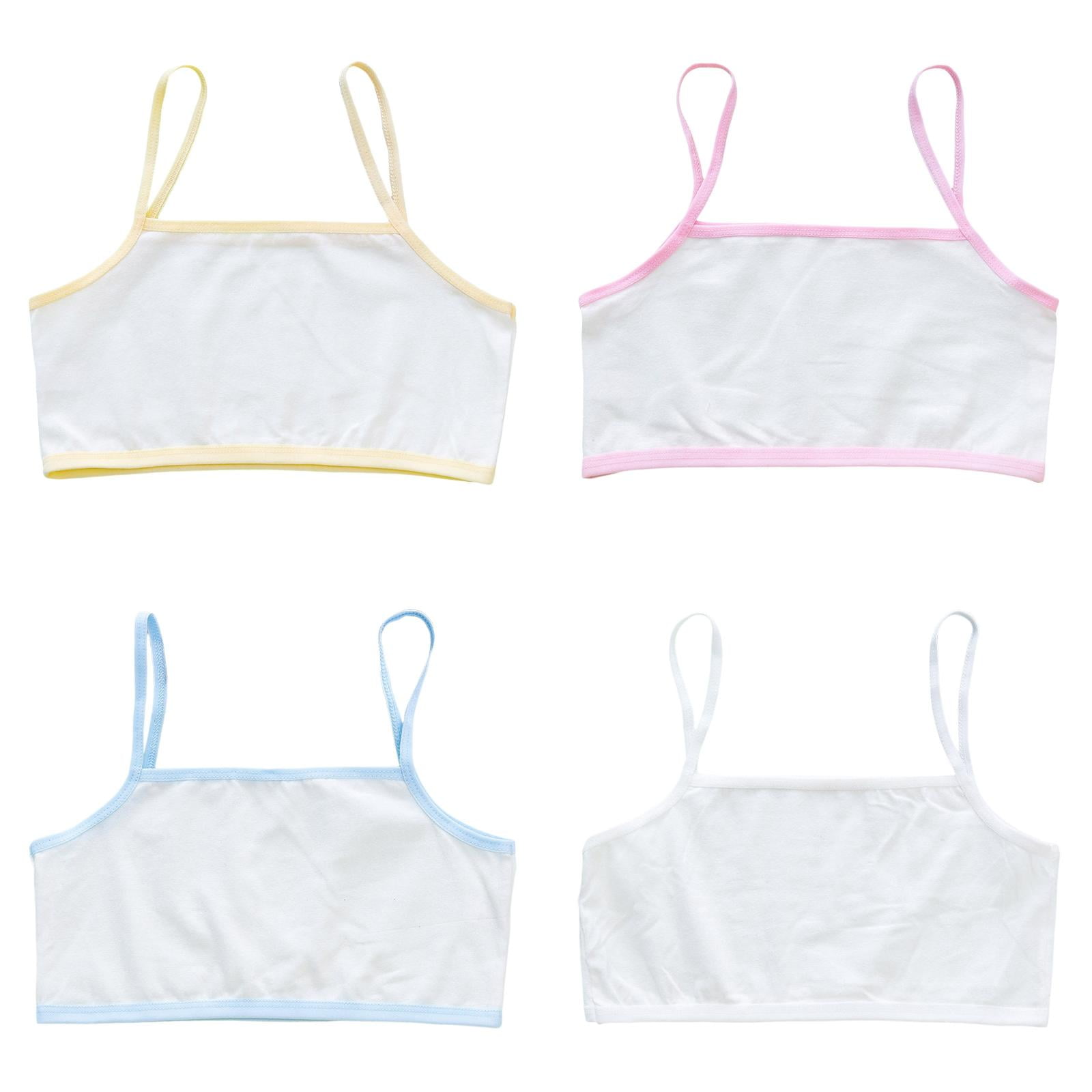 LUOGENLI 4 Pack Girl's Bras Push Up Crop Top Bra Girls Seamless Sports ...