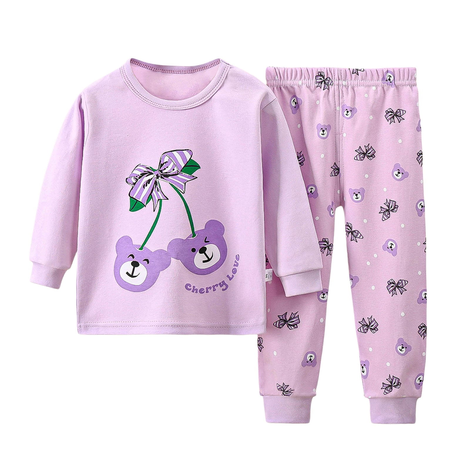LUOGENLI 5T Girls Pajamas Shorts Sets Kids Girls Boys Long Sleeve Top ...