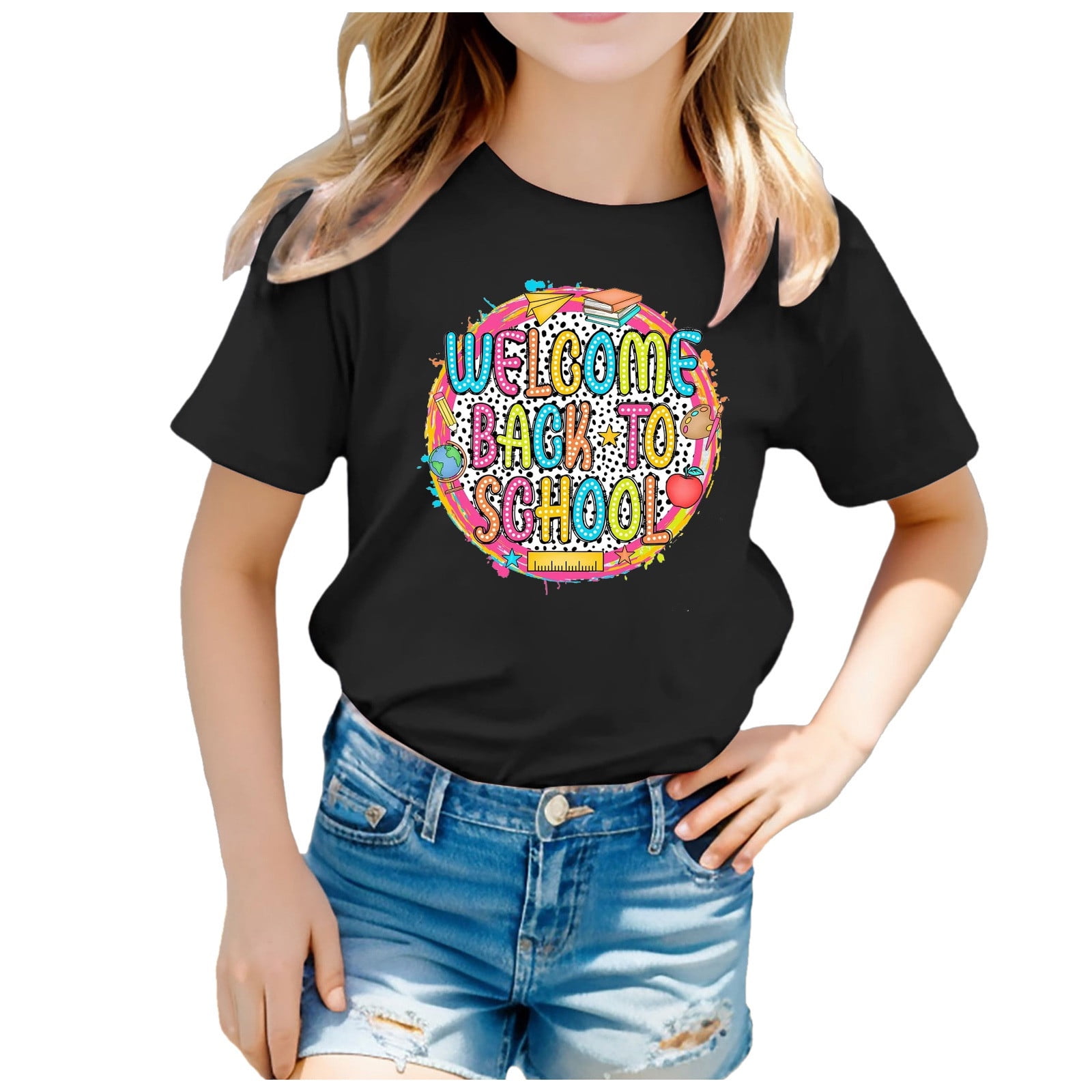 LUOGENLI Crop Tops for Girls 10-12 Girls Short Sleeve T Shirts Kids ...