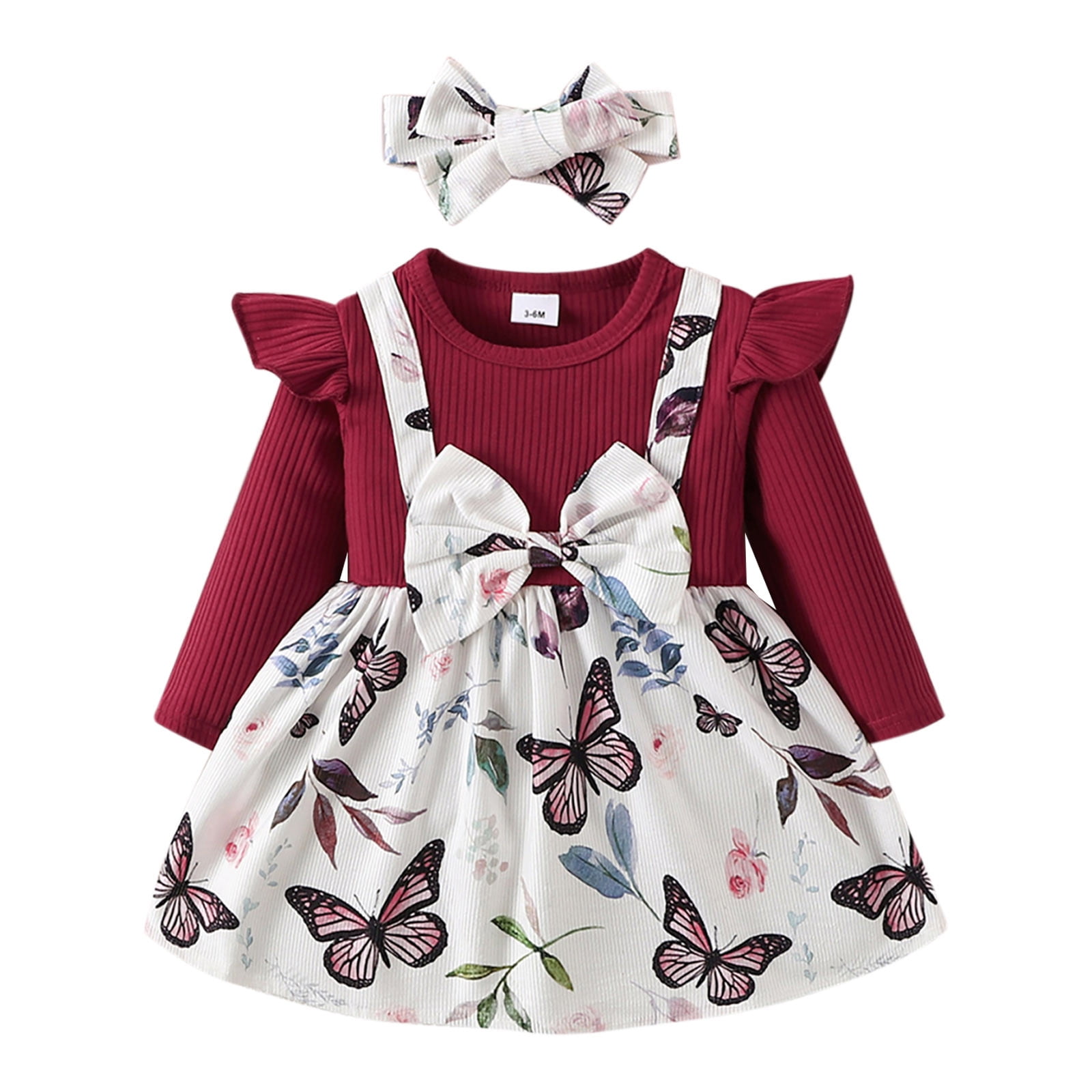 LUOGENLI Dresses For Girls 7-8 Fancy Toddler Girls Long Sleeve Floral ...