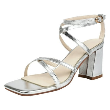 Pmoiste Women's Chunky Heel Sandals Summer Strappy Gladiator Shoes ...