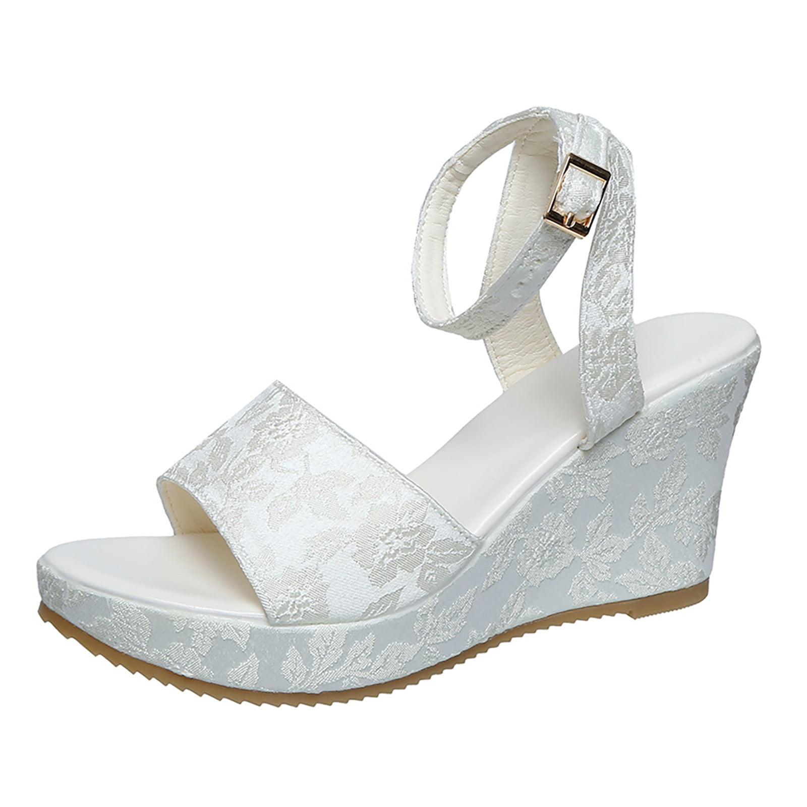 LUOGENLI Female Womens Sandals 2024 White Women's Summer Open Toe Thick ...