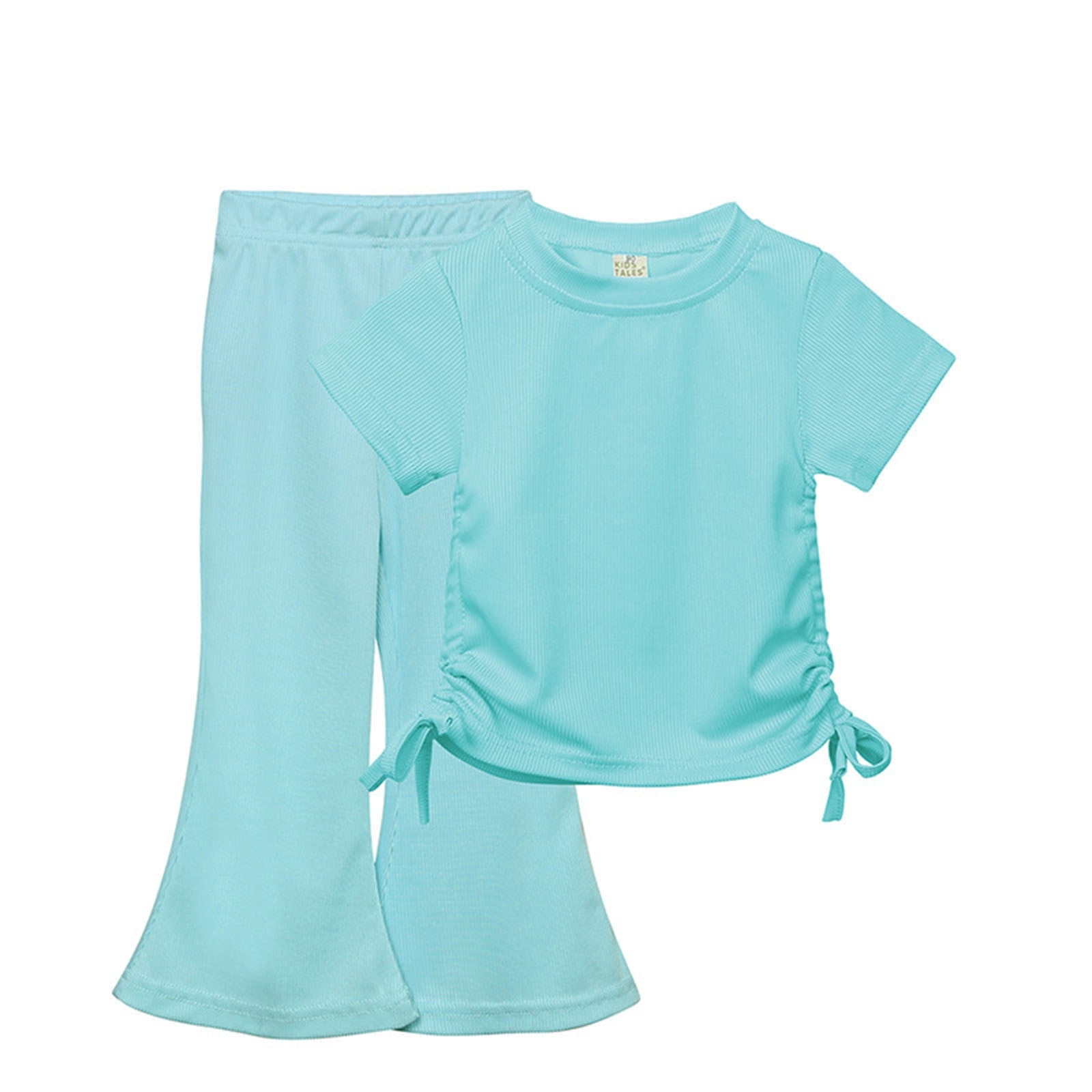 LUOGENLI Girl Summer Outfits Size 6 Girls Clothes Summer Solid Knit ...