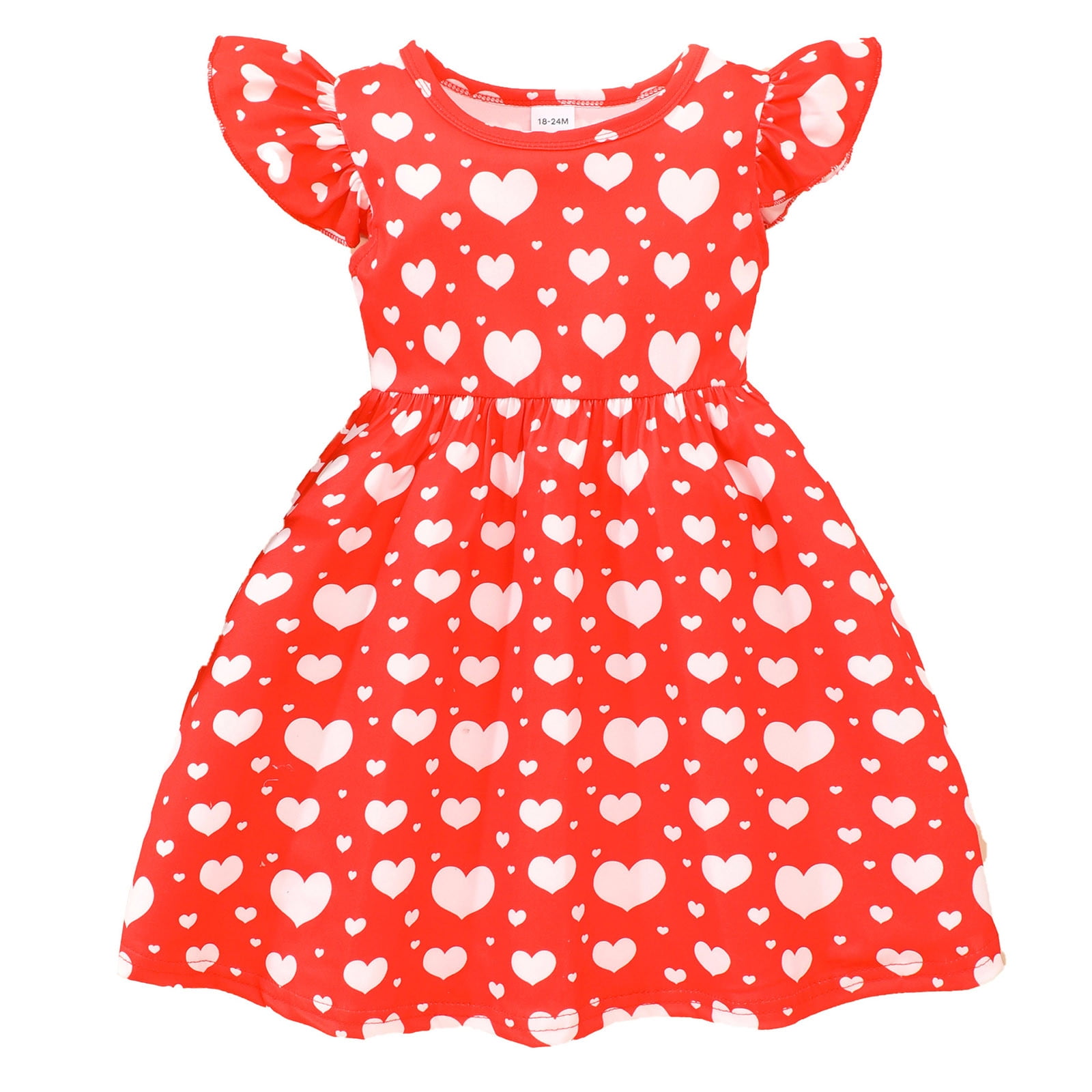 LUOGENLI Girls Dresses 10-12 Summer Toddler Girls Fly Sleeve Valentine ...