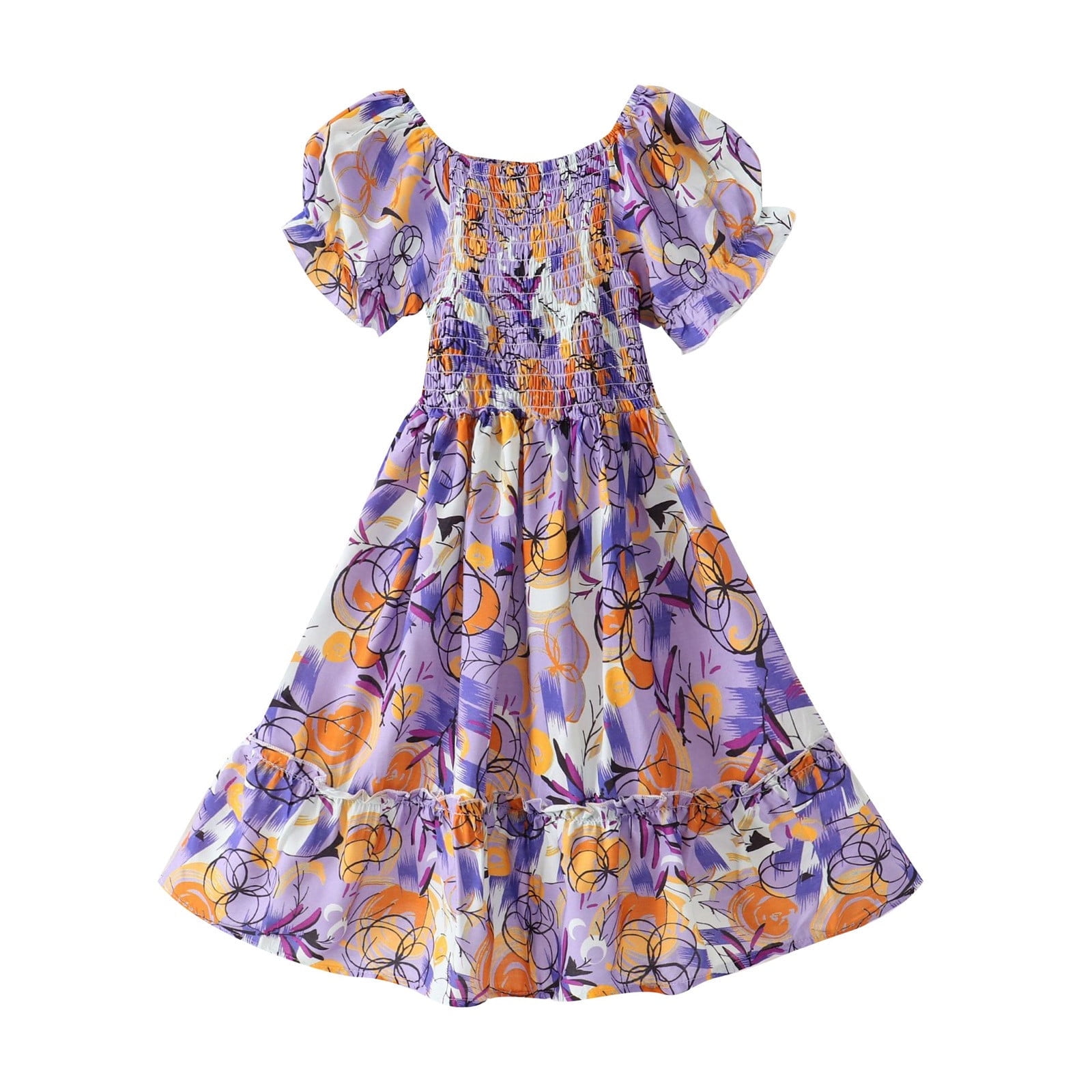 LUOGENLI Girls Dresses Size 10-12 Floral Medium and Large Children ...