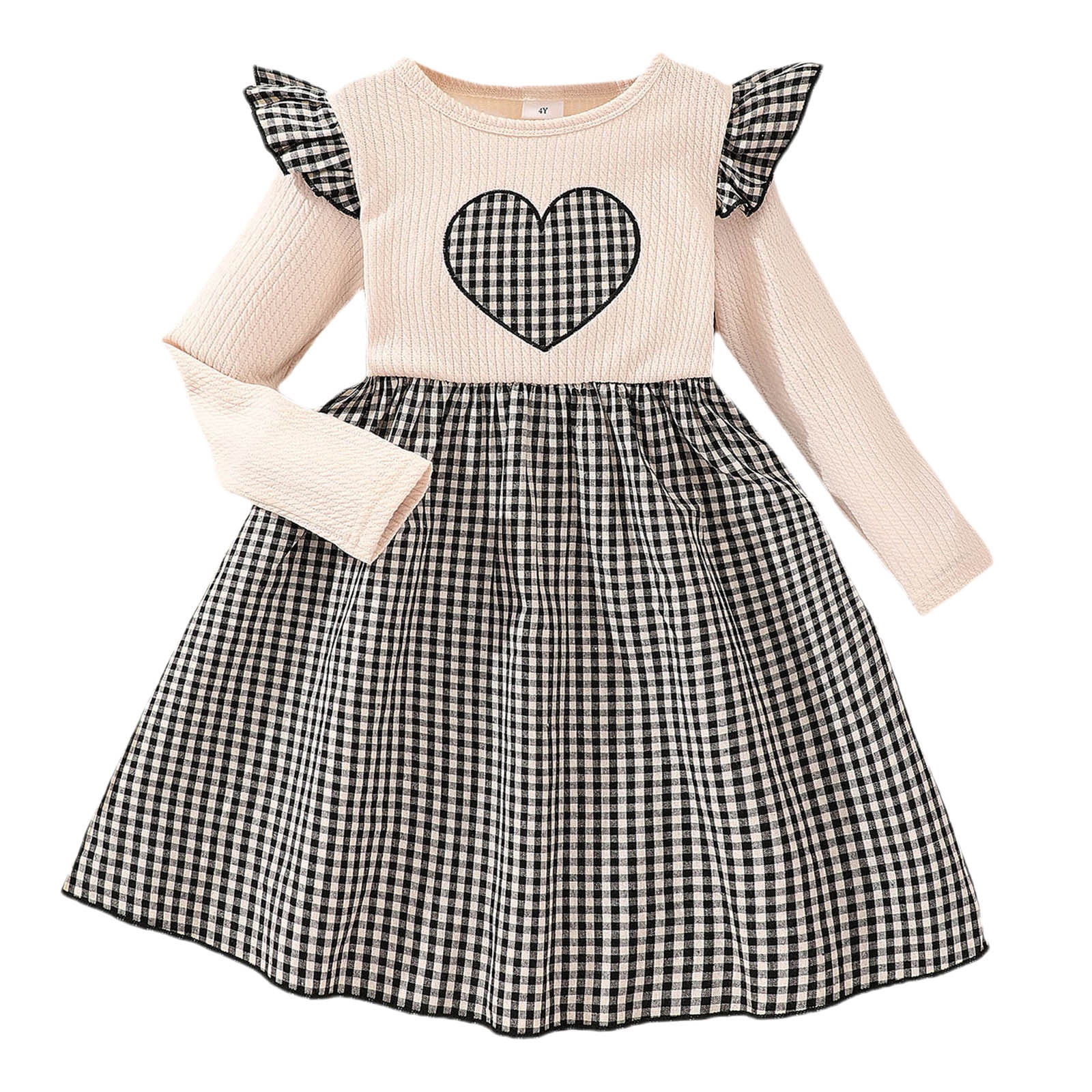 LUOGENLI Girls Dresses Size 7 Fancy Toddler Girls Long Sleeve Prints ...