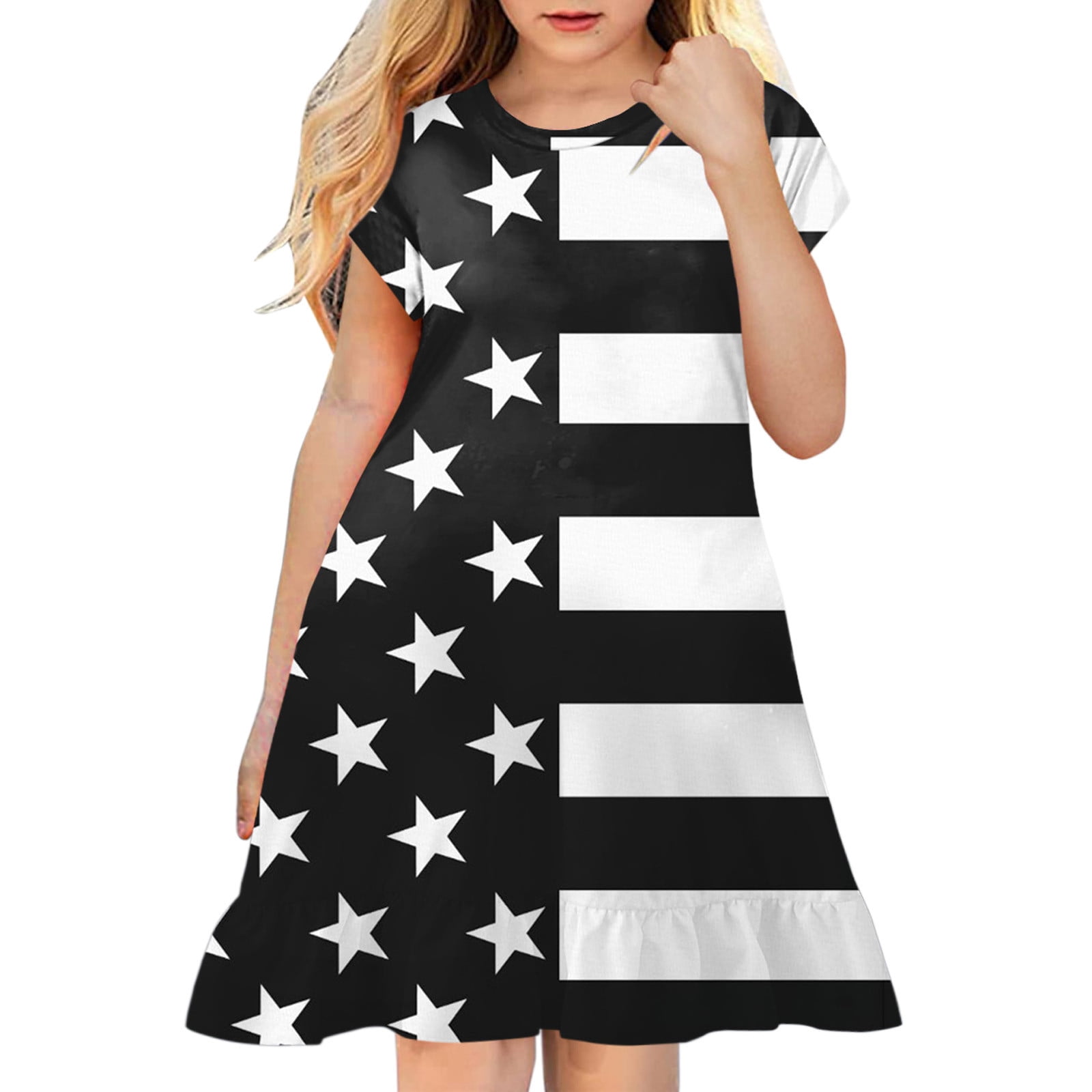 LUOGENLI Girls Dresses Size 8 Summer Toddler Kids Girl Fourth of July ...