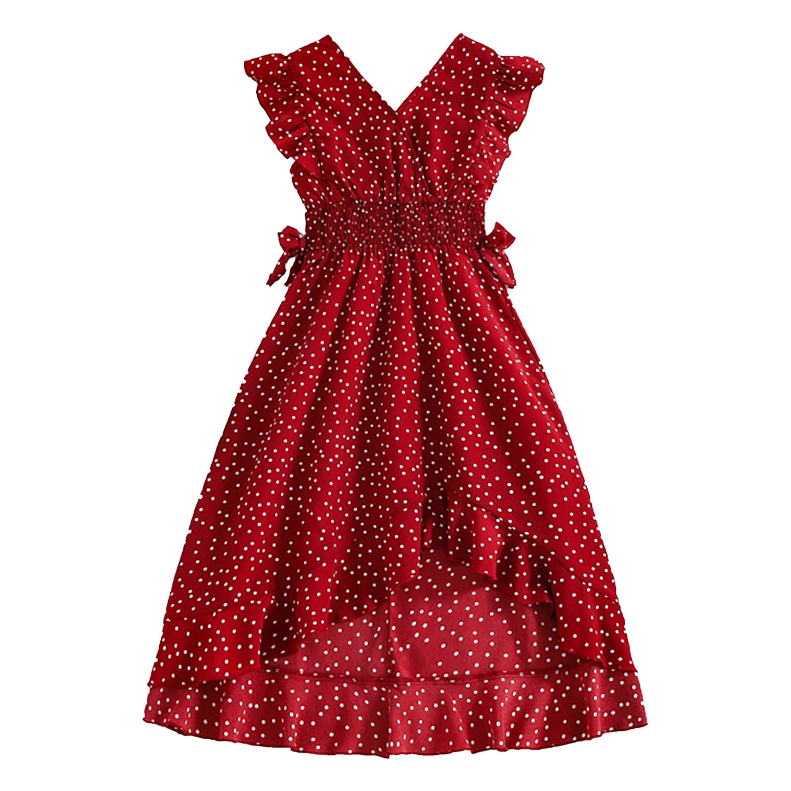 LUOGENLI Girls Dresses Size 8 White Summer Girls Sleeveless Prints ...