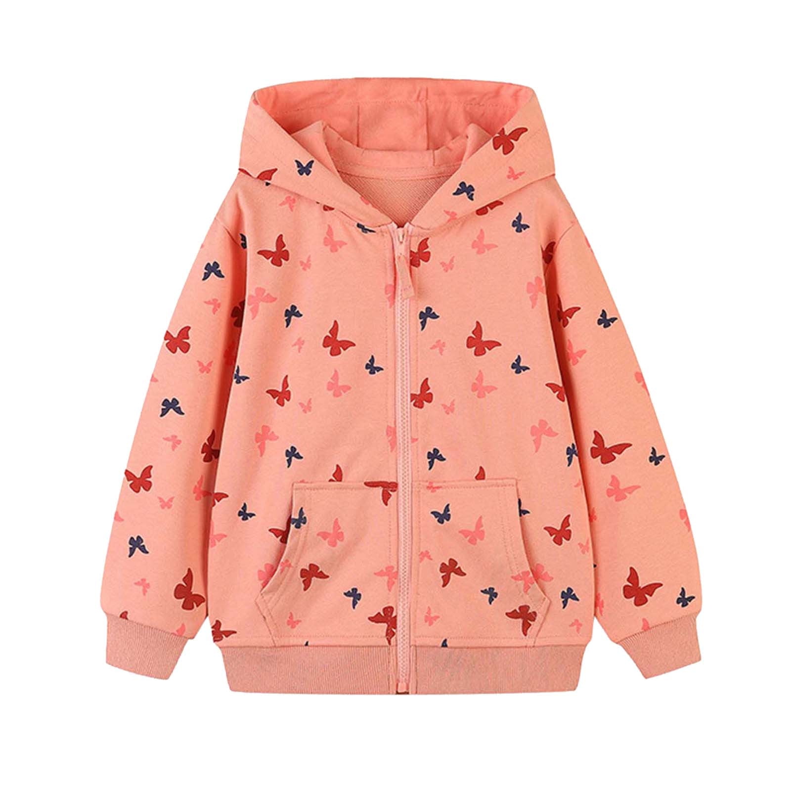 LUOGENLI Girls Jackets Size 8 Kids Girls Autumn Cartoon Printed Hooded ...
