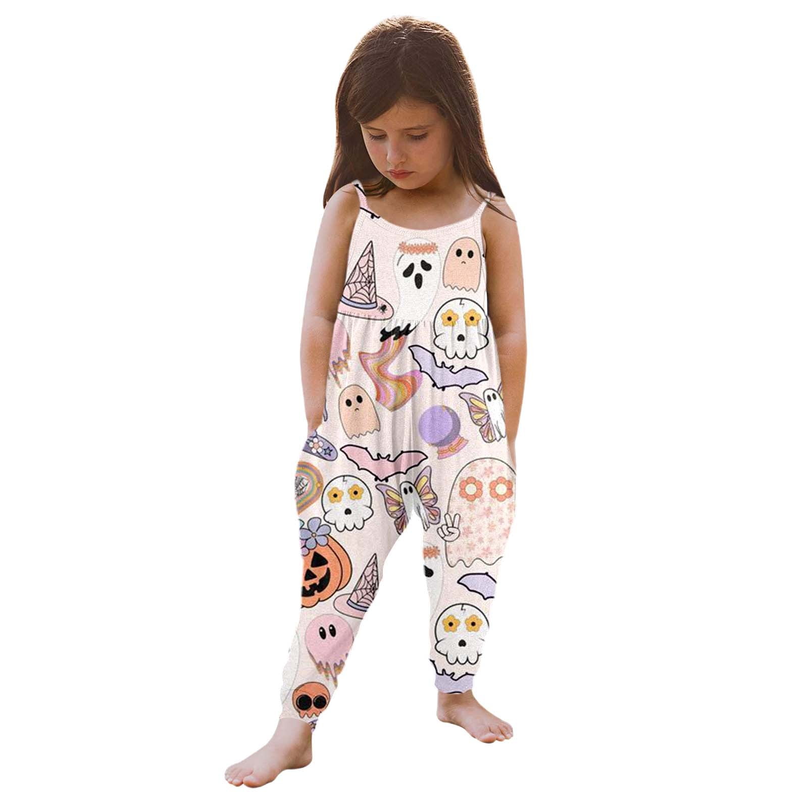 LUOGENLI Girls Rompers Size 14-16 Girls' Print Tank Jumpsuit Romper ...