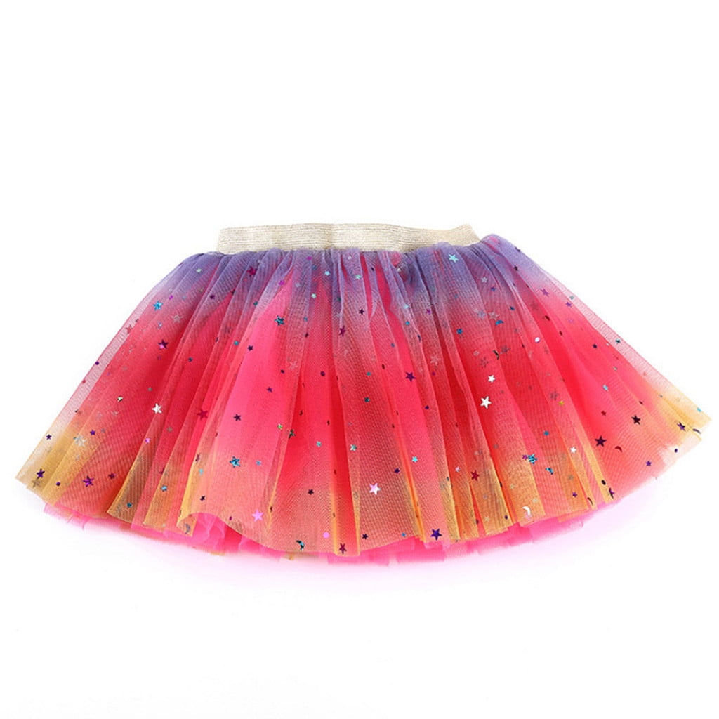 LUOGENLI Girls Skirts Size 7-8 Black Kids Tulle Tutu Skirt with Glitter ...